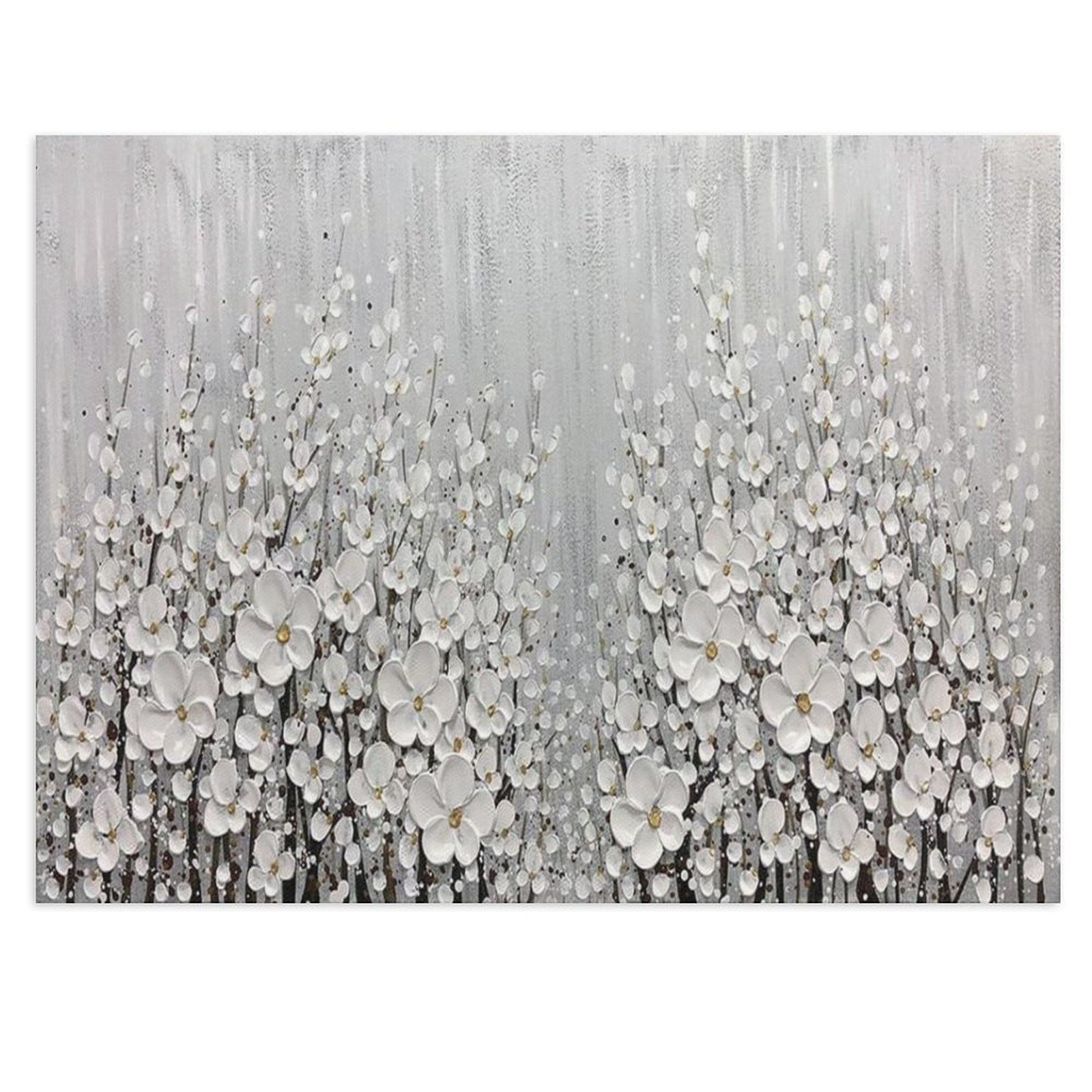 AVOI Hand Painted 3D Flowers Wall Art Abstract Canvas Oil Paintings ...