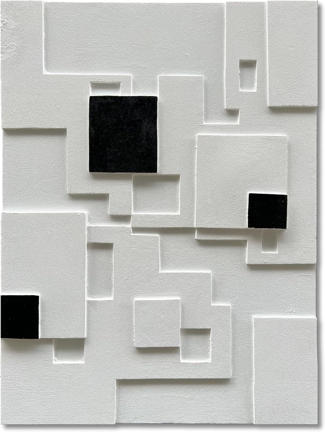 AVOI Art 40x28 inch Hand Painted Black and White Abstract Texture Art ...