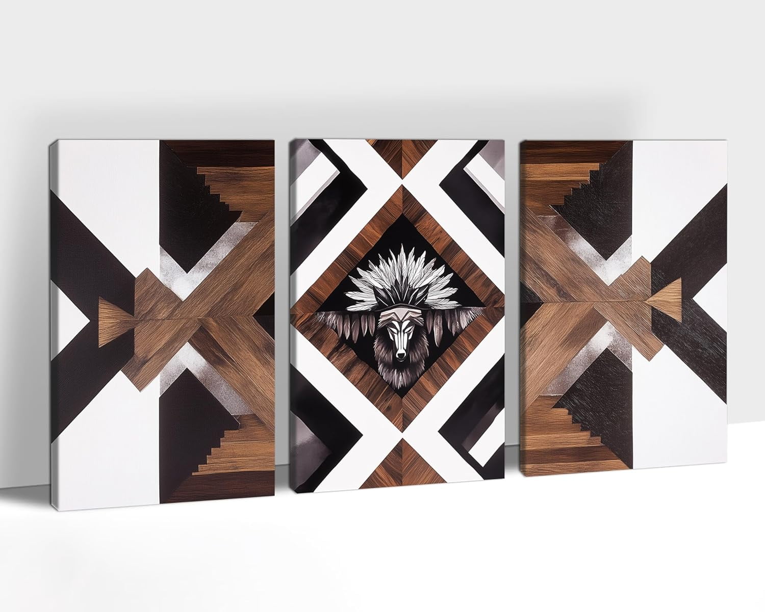 AVOI Aztec Wall Art for Living Room, Western Wolf Pictures Aztec Wall ...