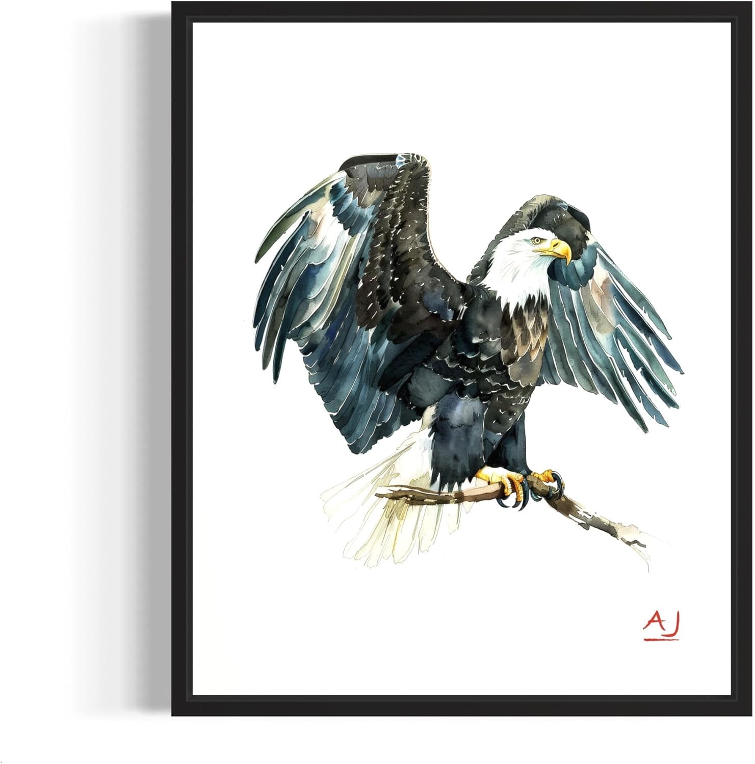 AVOI Bald Eagle Art Print Poster, Bird Watercolor Painting, Nature ...