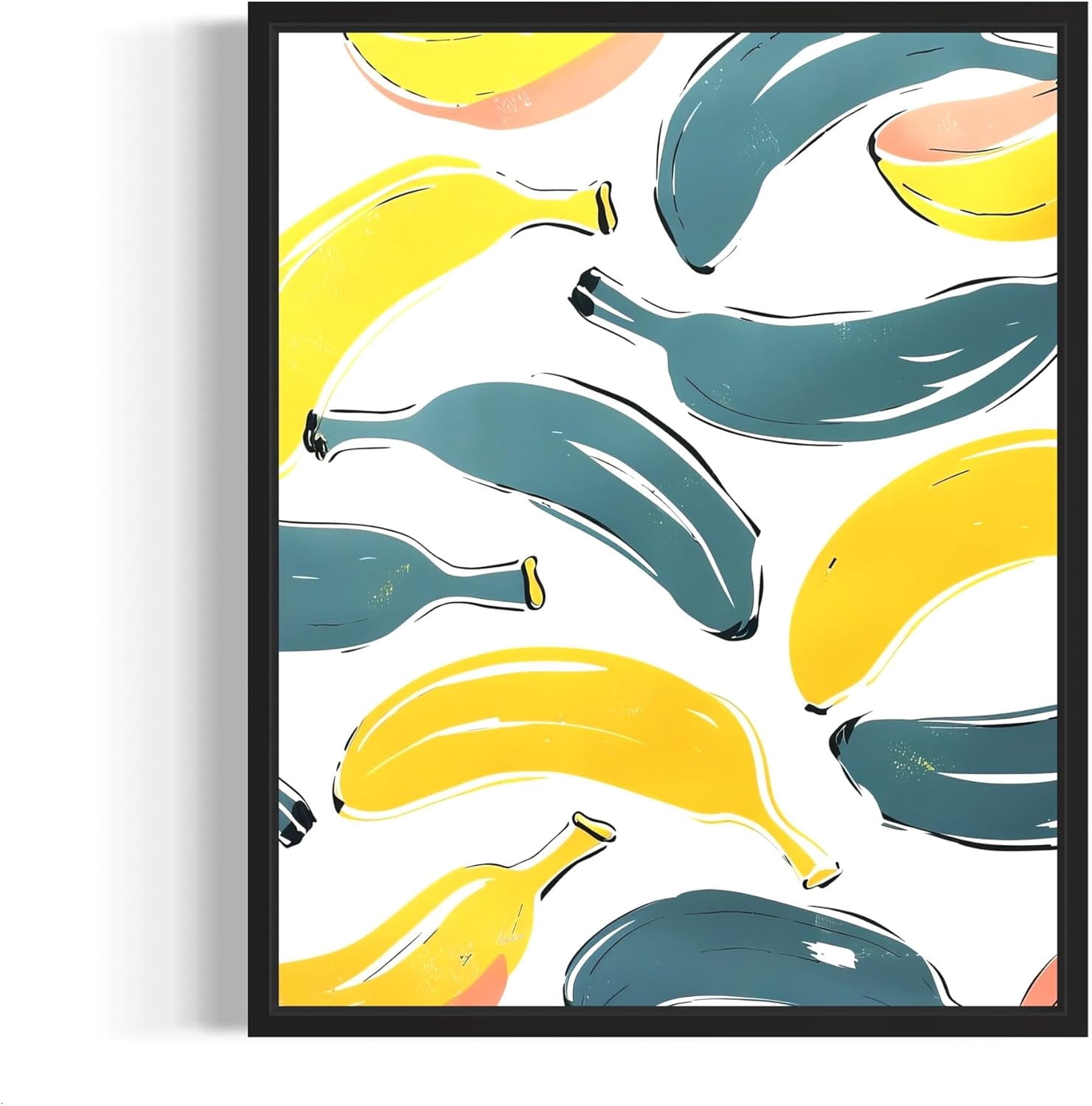 AVOI Banana Art Print Kitchen Poster, Pastel Fruit Theme Painting, Wall ...