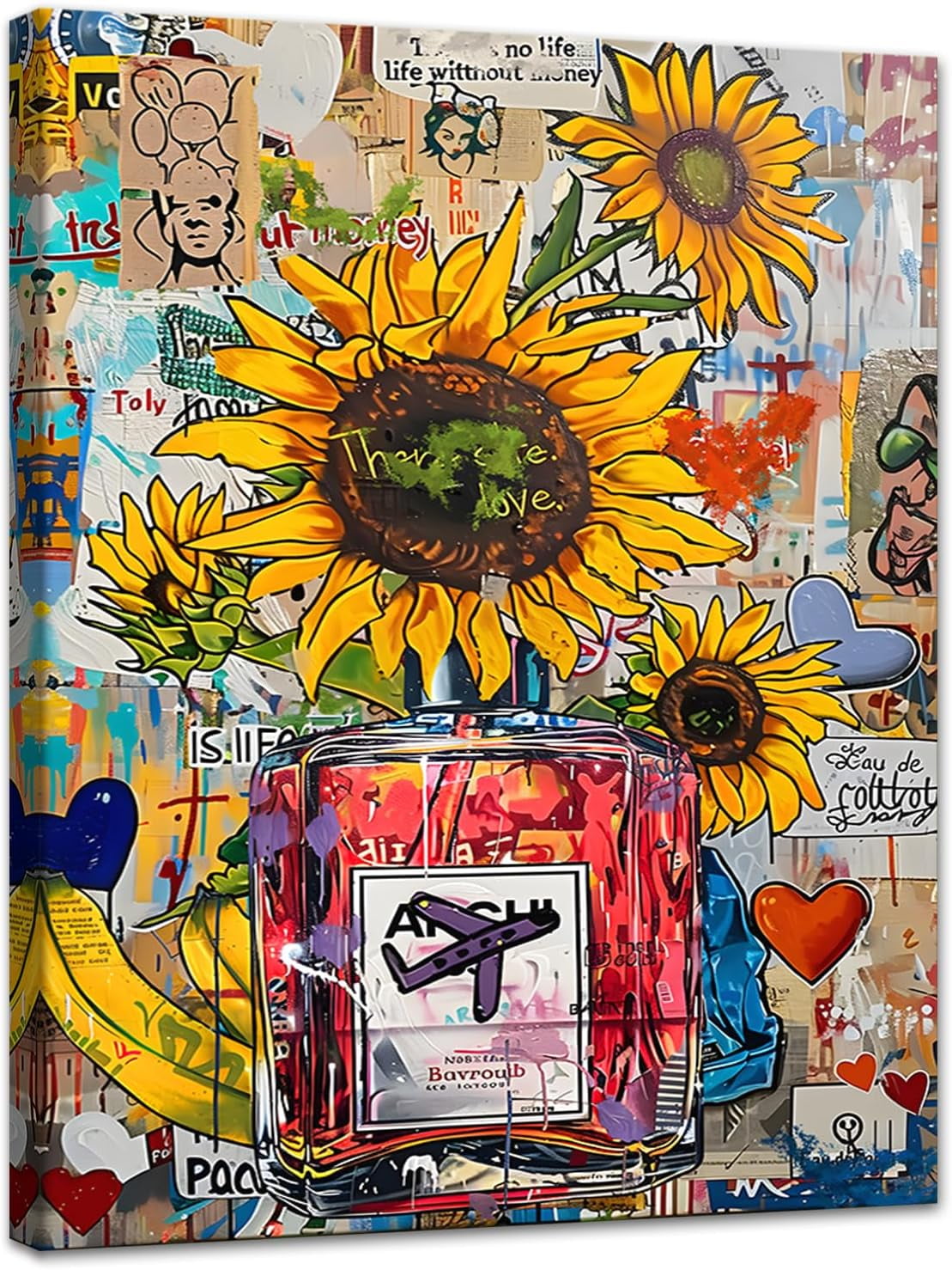 AVOI Banksy Balloon Graffiti Wall Art ModernGraffiti Canvas Wall Art ...