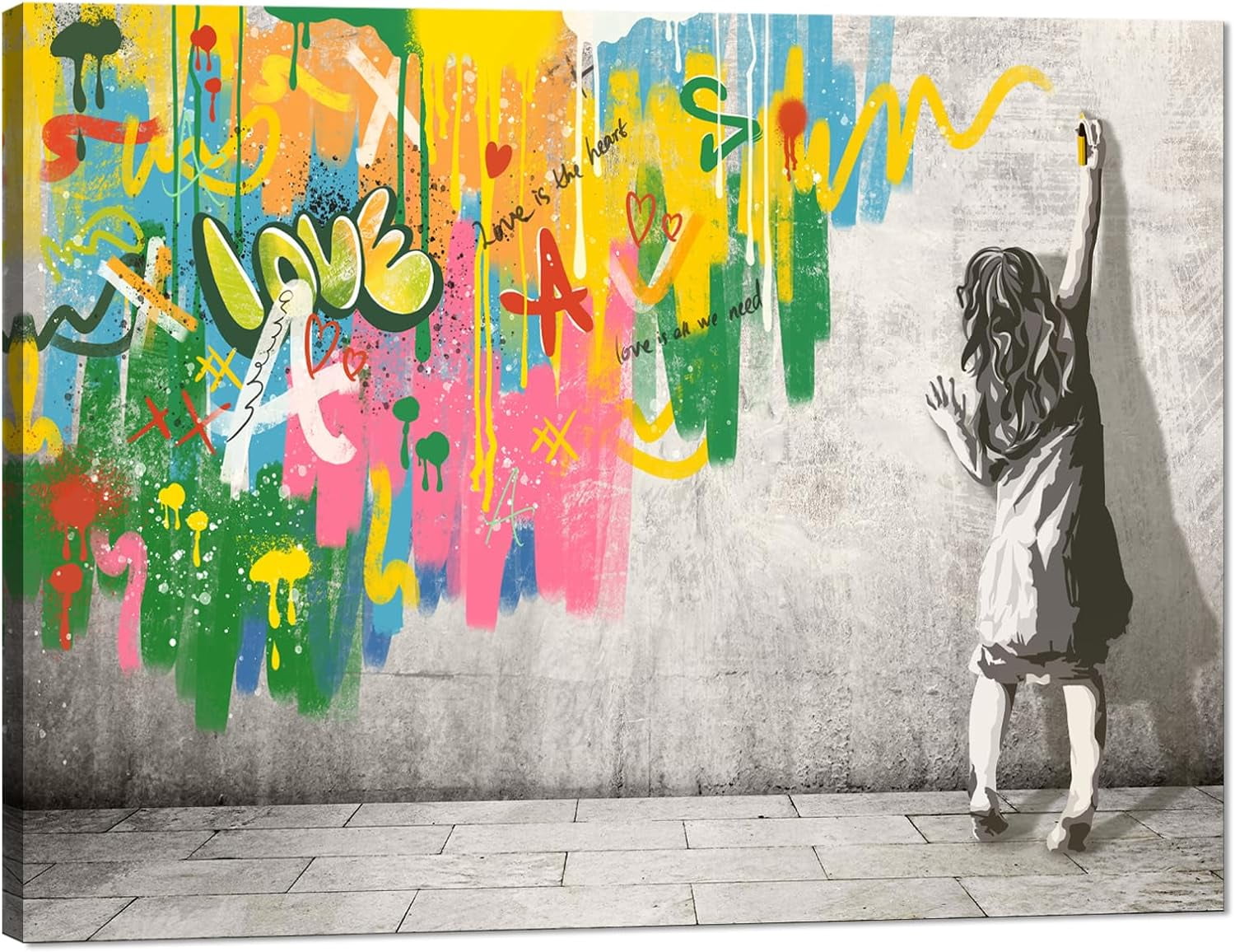 AVOI Banksy Canvas Wall Art Abstract Colorful Graffiti Wall Art Street ...