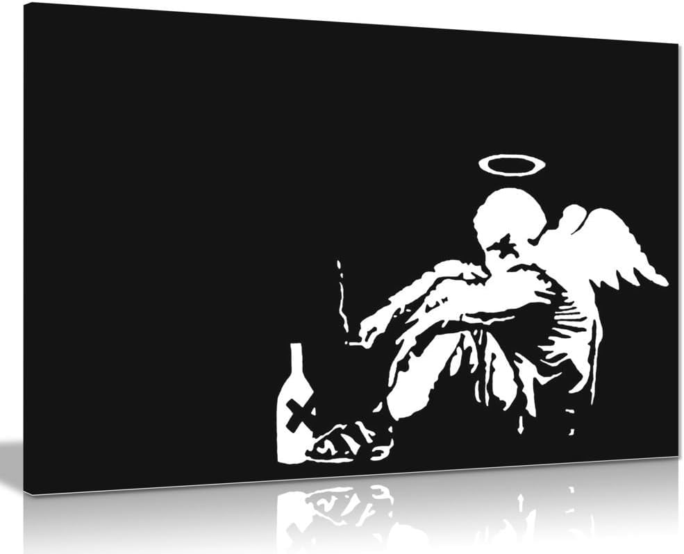 AVOI Banksy Fallen Angel Graffiti Canvas Wall Art Picture Print (12X8 ...