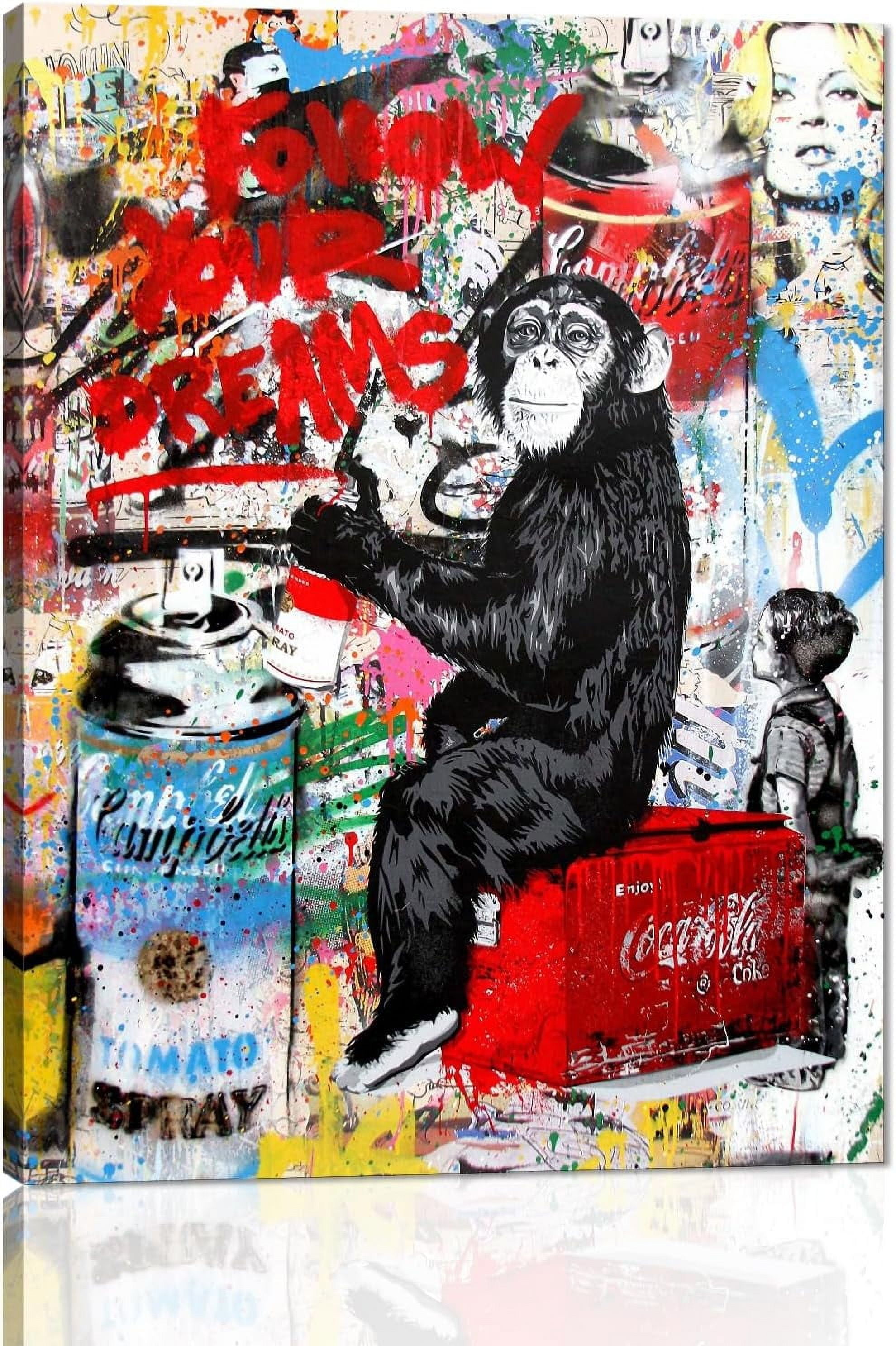 AVOI Banksy Pop Street Graffiti Wall Art, Follow Your Dreams ...