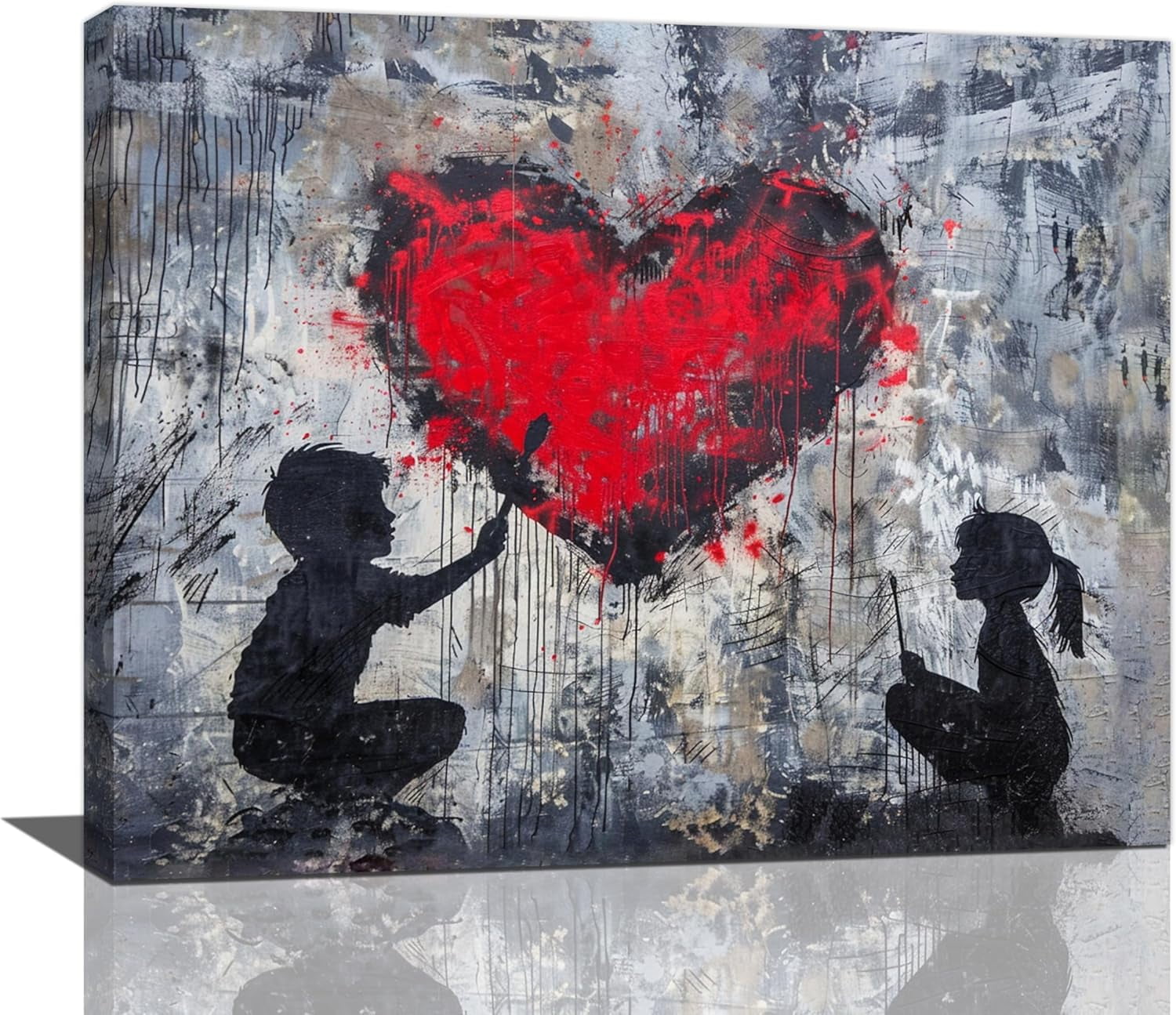 AVOI Banksy Wall Art Boys And Girls Heart Pictures Street Graffiti ...