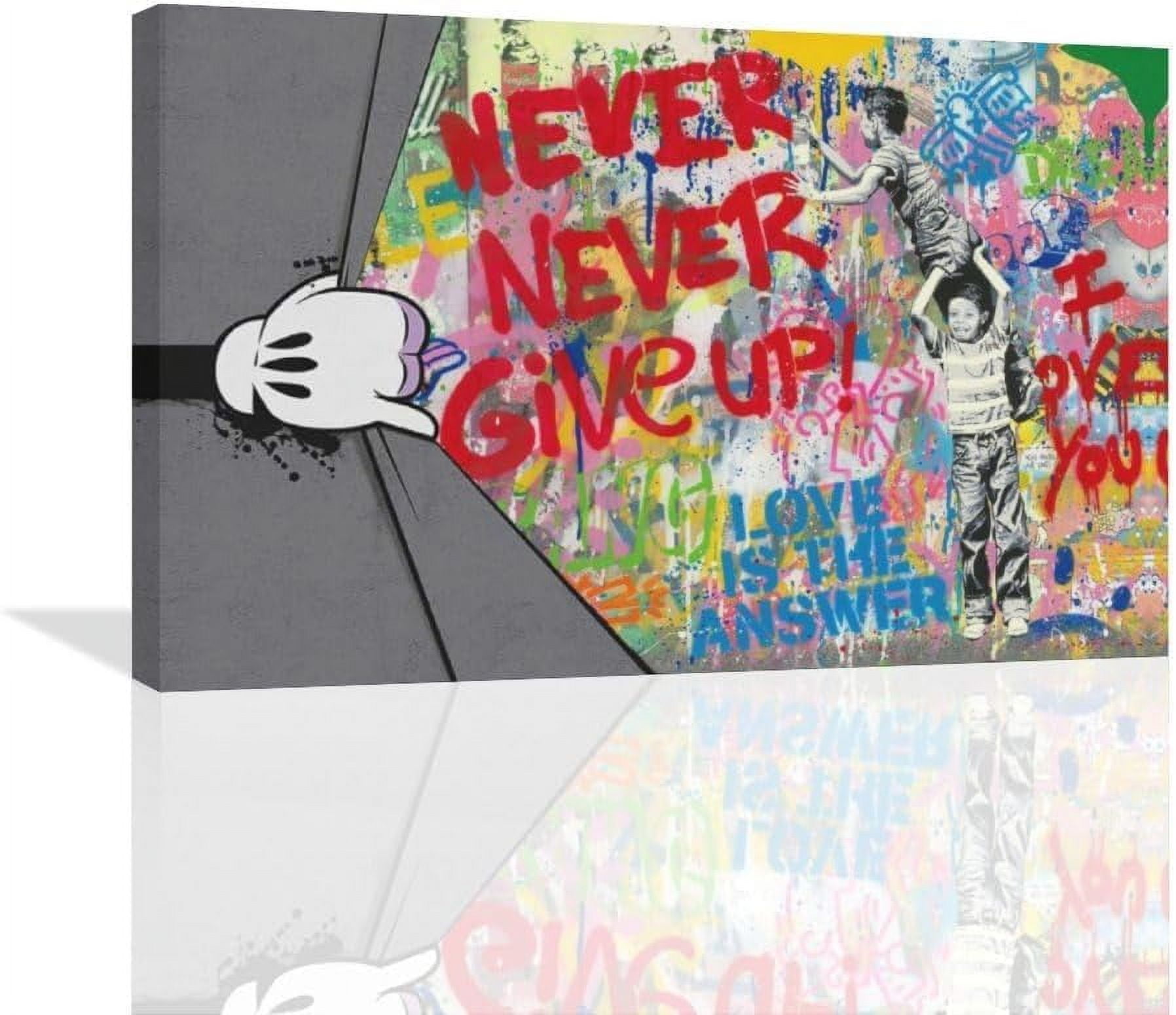 AEFER Banksy Wall Art Graffiti Street Canvas Boy Room Wall Decor ...