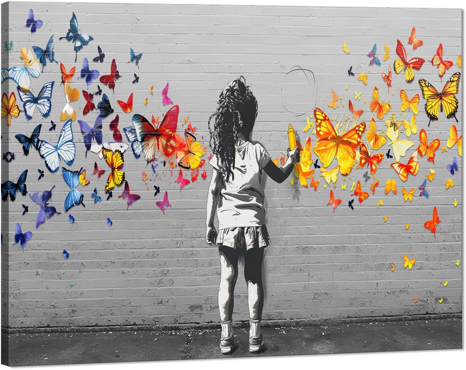 AVOI Banksy Wall Art - Street Graffiti Canvas Wall Decor - Abstract ...