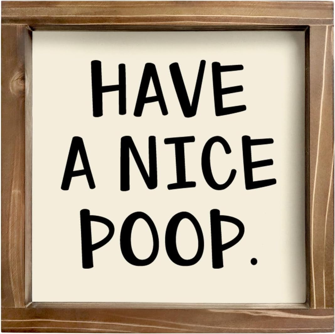 AVOI Bathroom Decor Rustic Wood Funny Bathroom Wall Decor - Funny ...