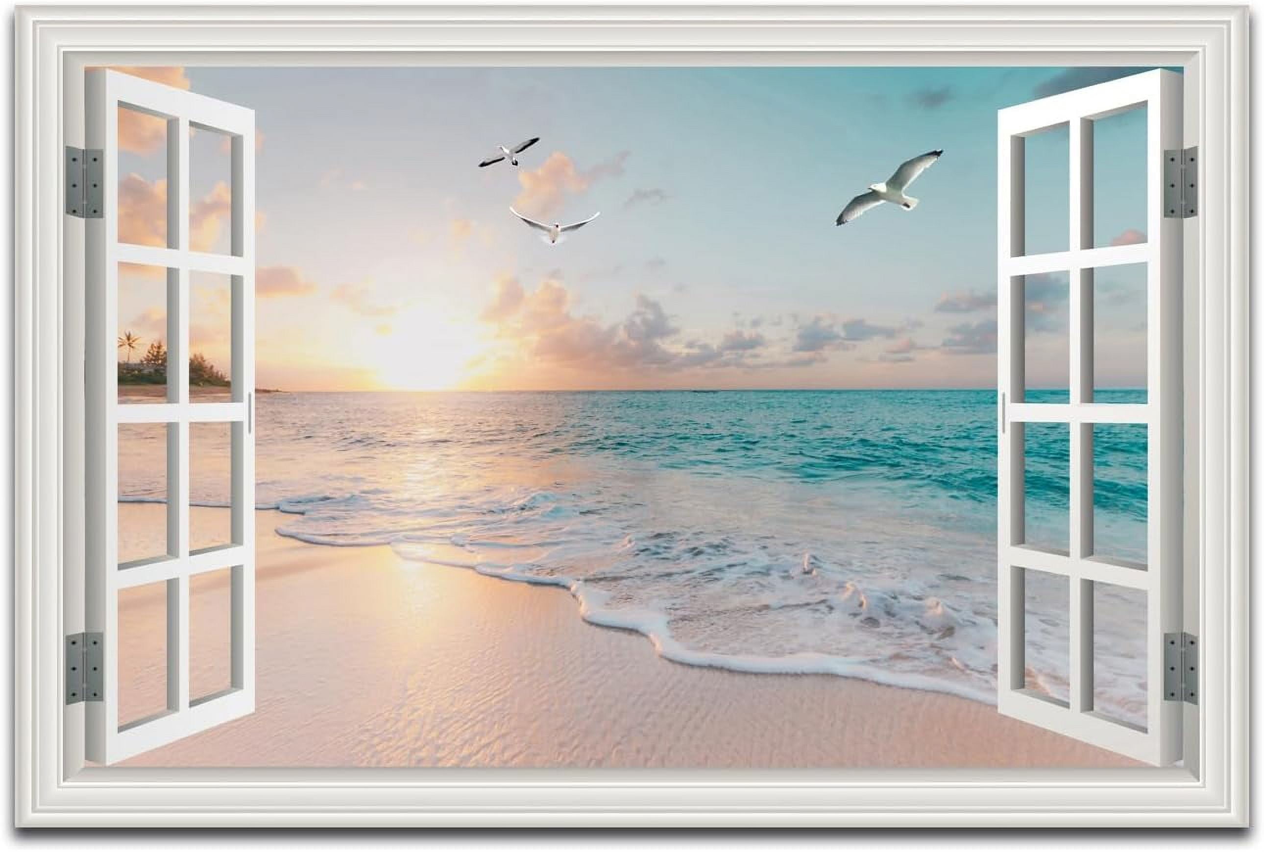 AVOI Beach Wall Art Pictures for Living Room Ocean Theme Canvas Wall ...