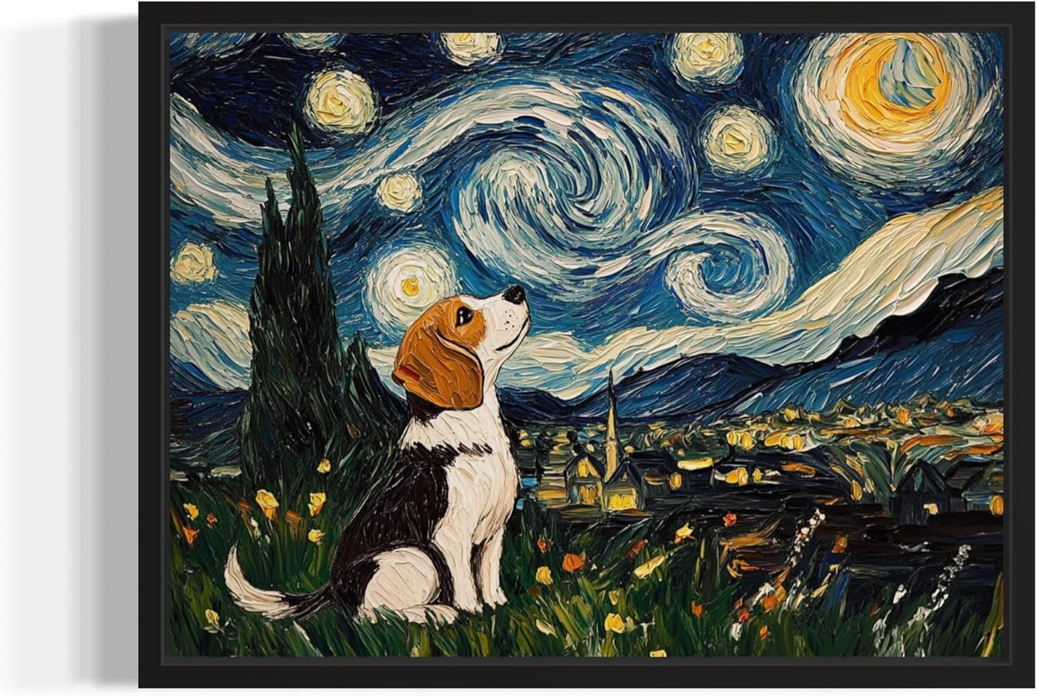 AVOI Beagle Van Gogh Starry Night Poster Art Print Wall Art, Dog Pet ...