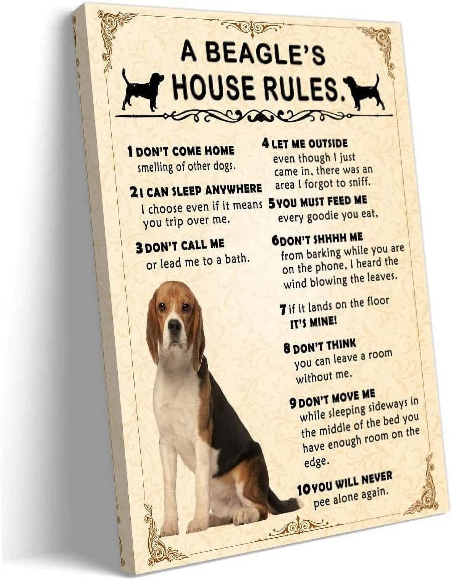 AVOI Beagle Wall Art: House Rules Poster-Vintage Quotes-Modern Pet ...