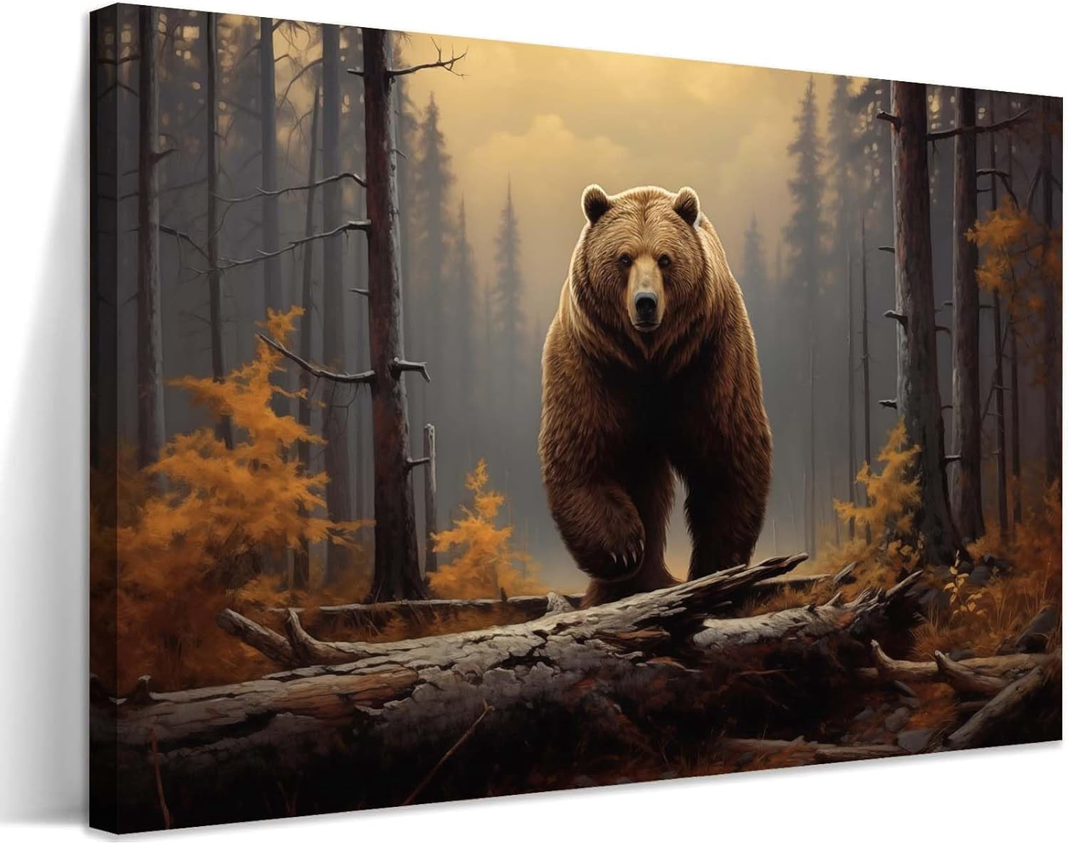 AVOI Bear Wall Art Rustic Forest and Bear Picture Modern Wall Artwork ...