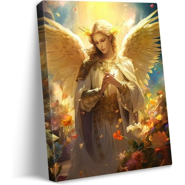 AVOI Bible Stories Canvas Wall Art Heavenly Messenger Archangel Raphael Painting Print Religious ...