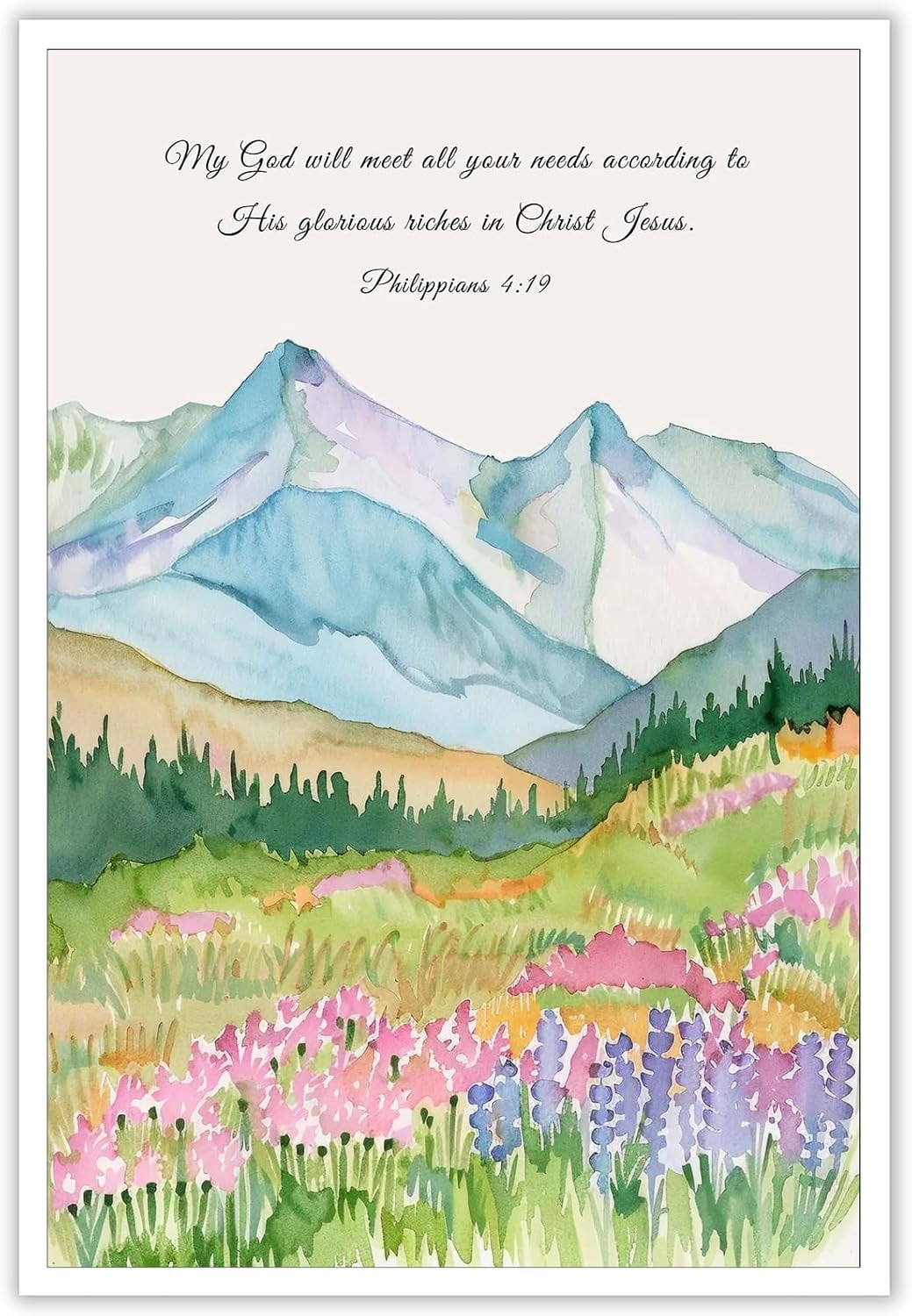 AVOI Bible Verse Canvas Wall Art God Knows All Our Needs-Philippians 4: ...