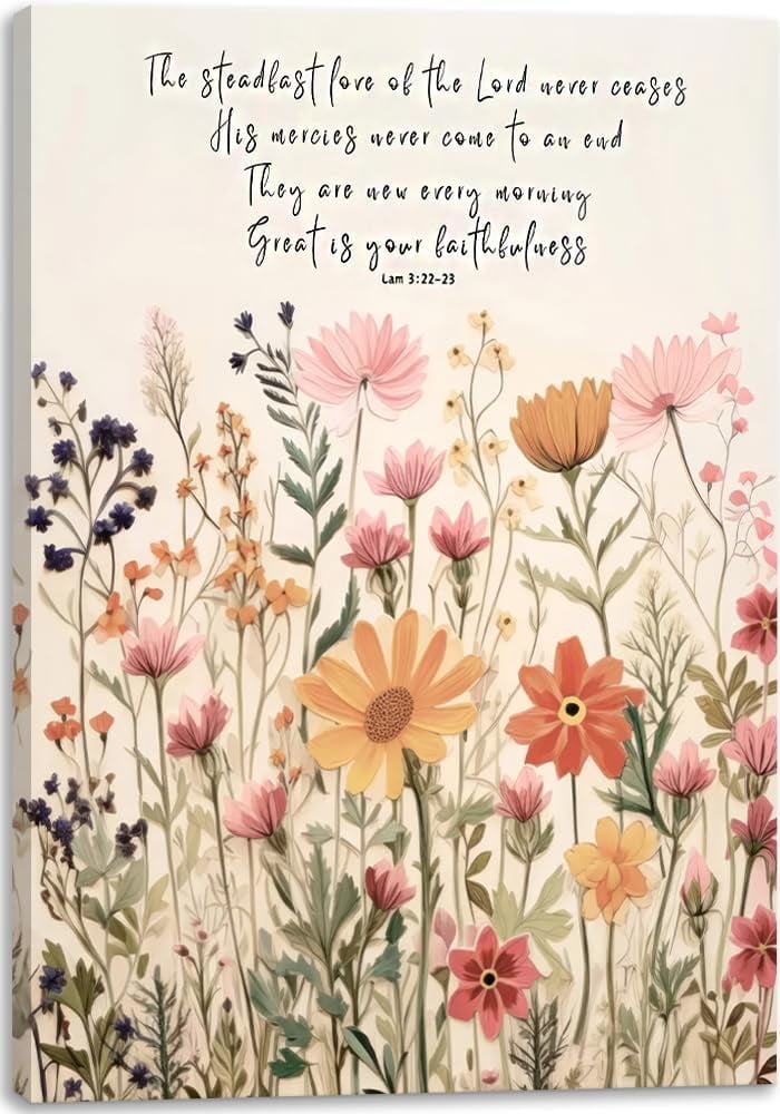 AVOI Bible Verse Floral, Scripture Wildflower Art Wall Decor ...