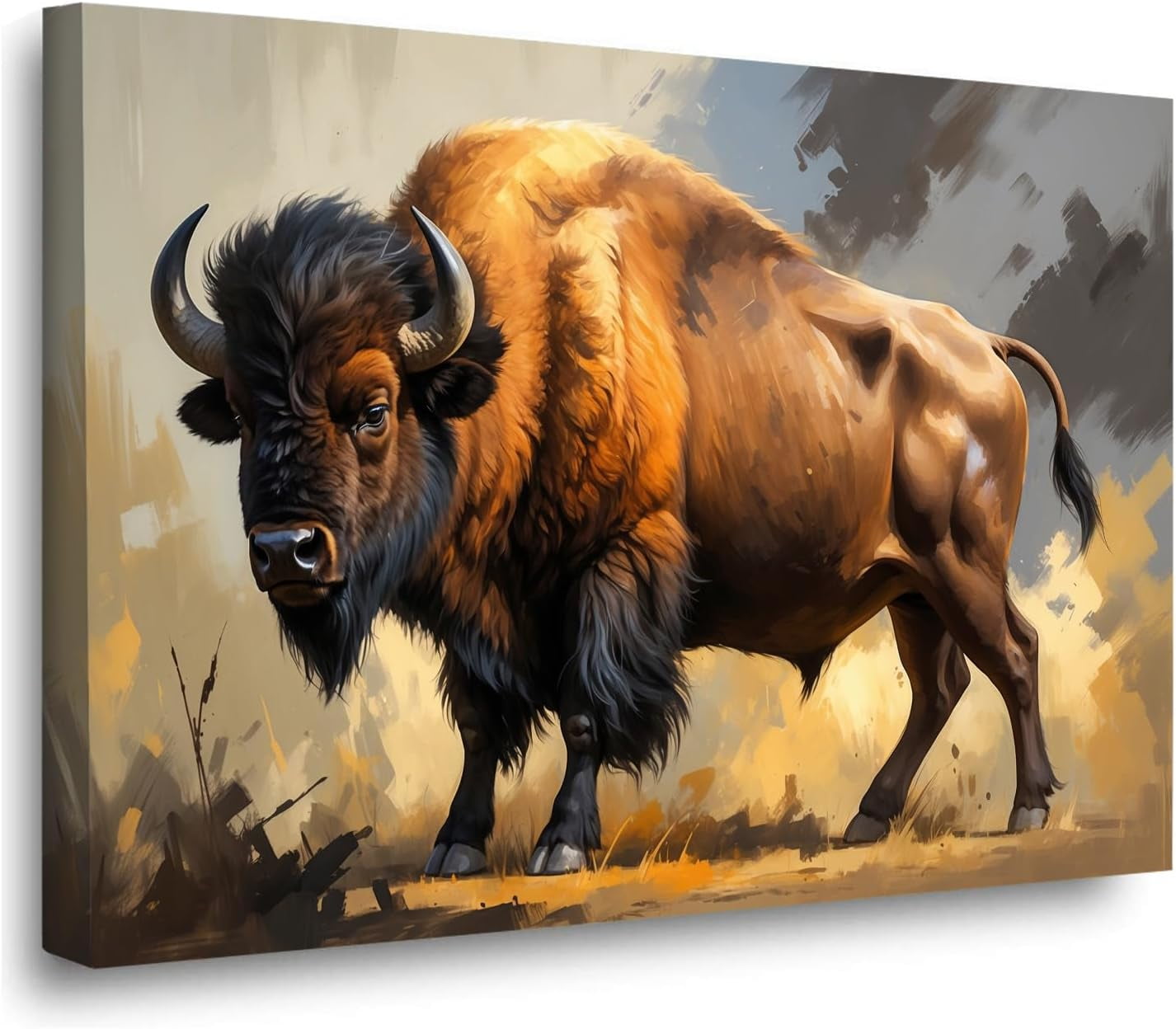 AVOI Bison Wall Painting Nature Style Decor Country Western Cow and ...