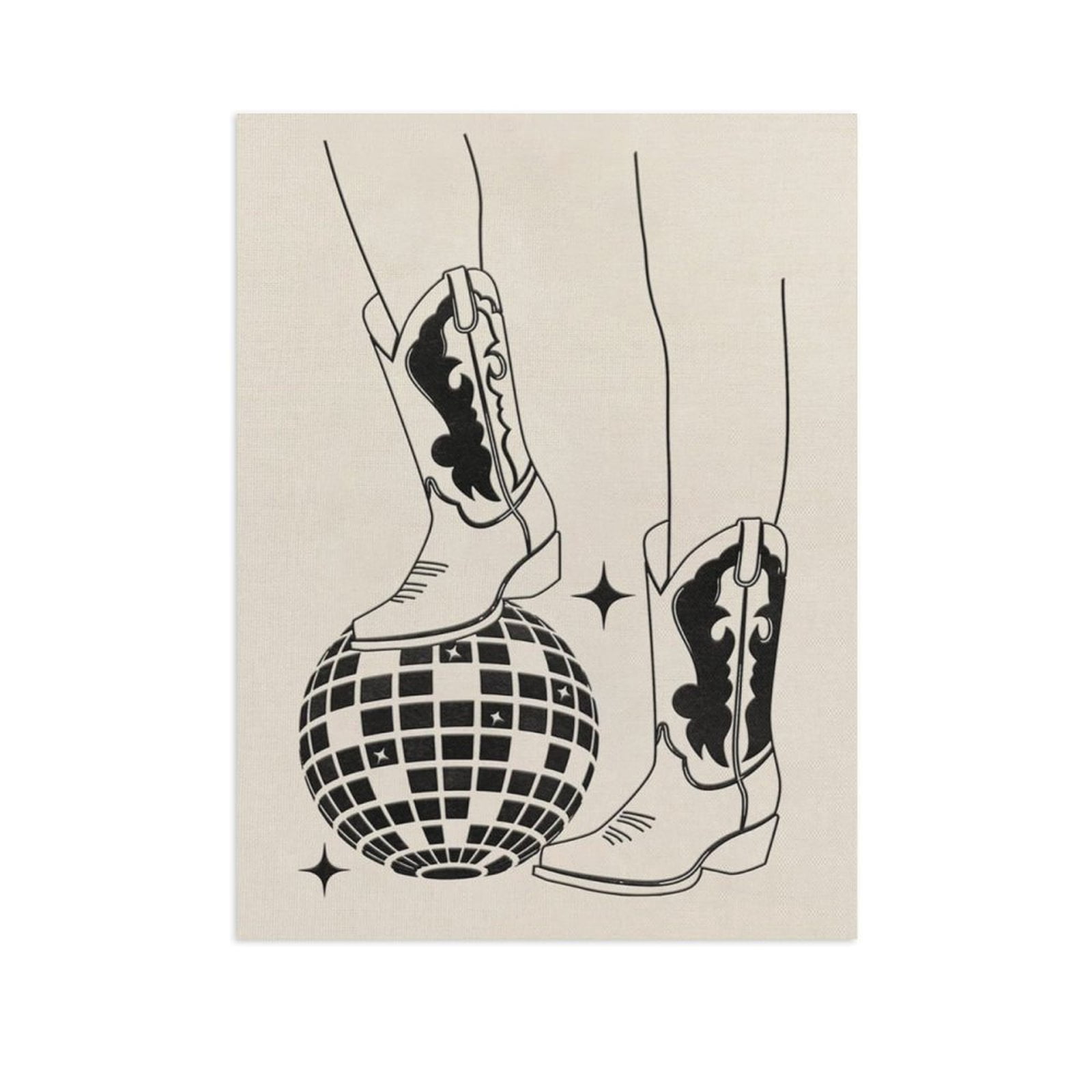 AVOI Black Cowgirl Disco Poster, Cowgirl Wall Decor, Cowgirl Wall Art ...