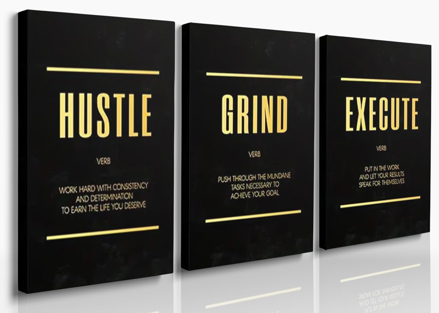 AVOI Black Gold Hustlers Poster Motivational Wall Decor Modern Art ...
