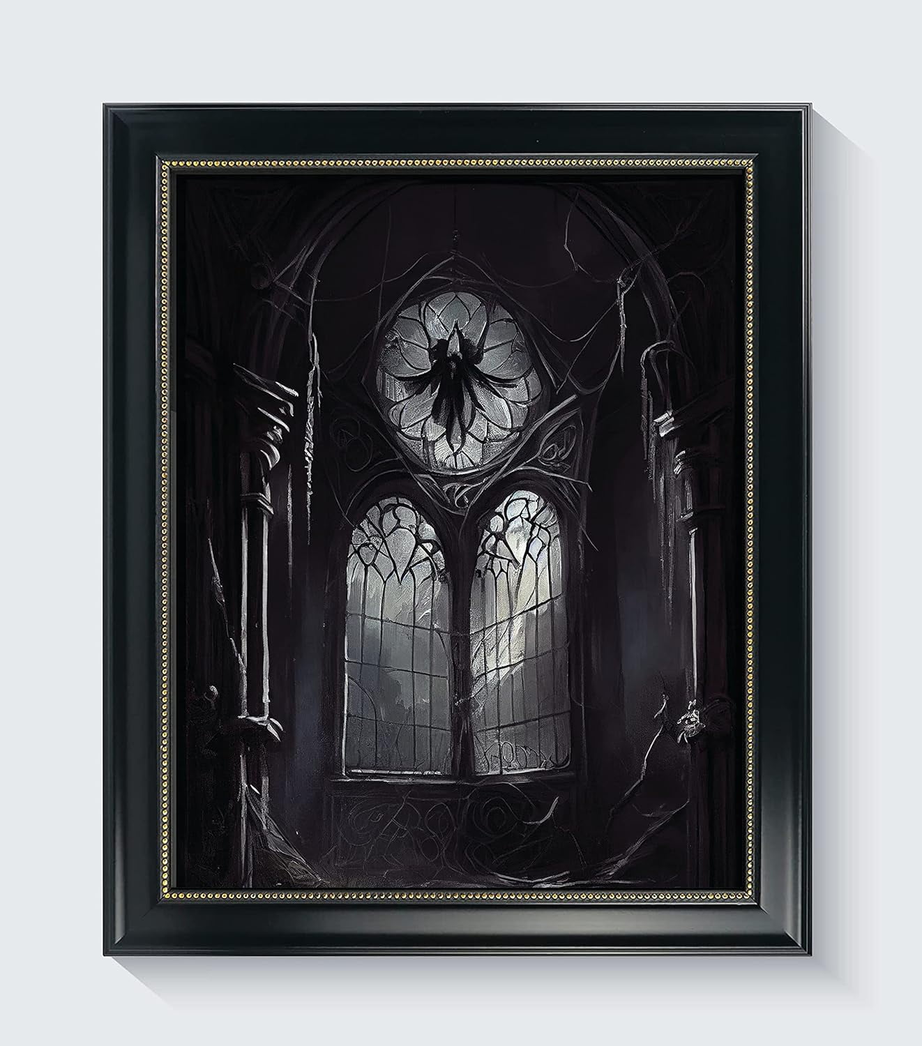 AVOI Black Horse Dark Mansion Gothic Art Print Poster, Goth Wall Art ...