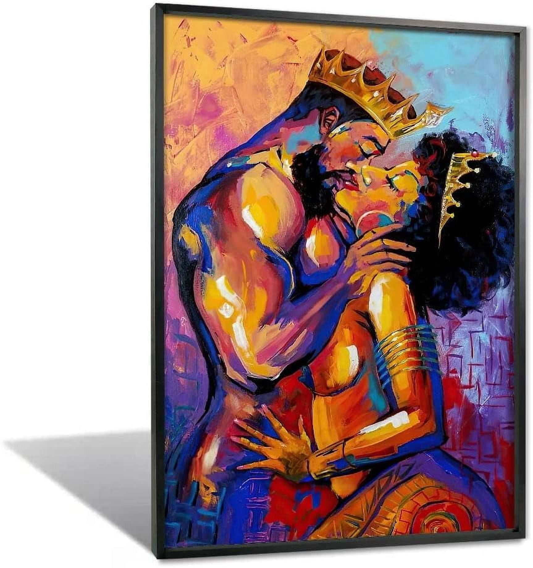 AVOI Black King And Queen Wall Art King And Queen Wall Decor Black Art Wall Decor Crown Artwork ...