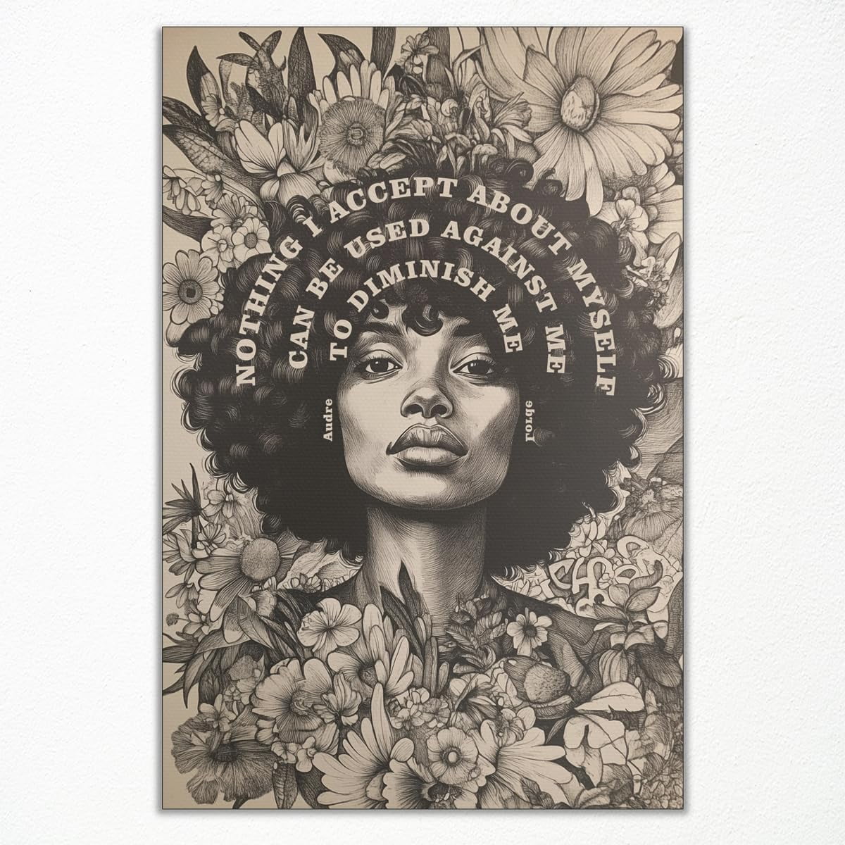 AVOI Black and White Canvas Wall Art, Social Justice Audre Lorde Quote ...