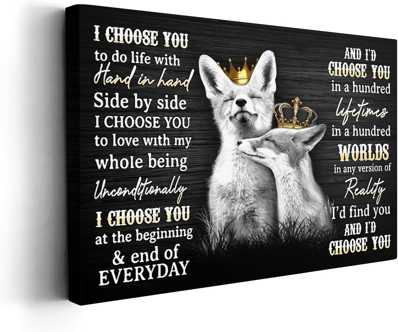 AVOI Black and White Fox Wall Art Christian Foxes Poster King and Queen ...