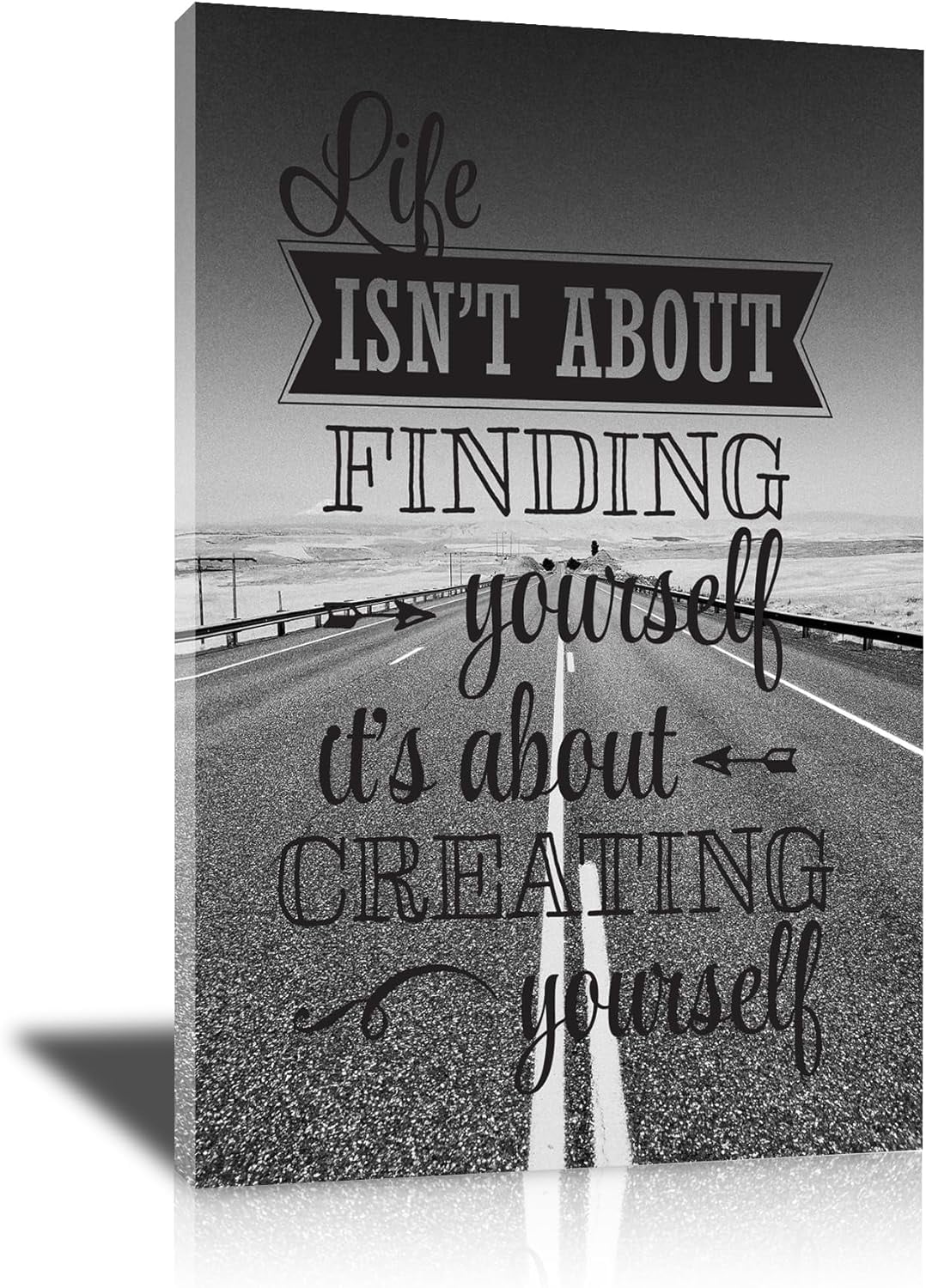 AVOI Black and White Inspirational Canvas Wall Art Office Decor Rustic ...