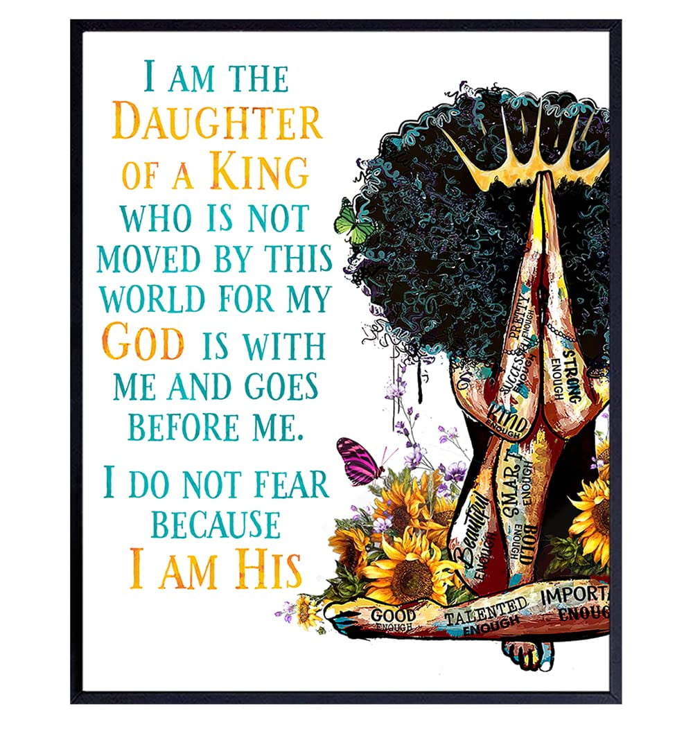 AVOI Black Women, Religious Wall Art- Christian Gifts for African American Women, Girls-Black ...