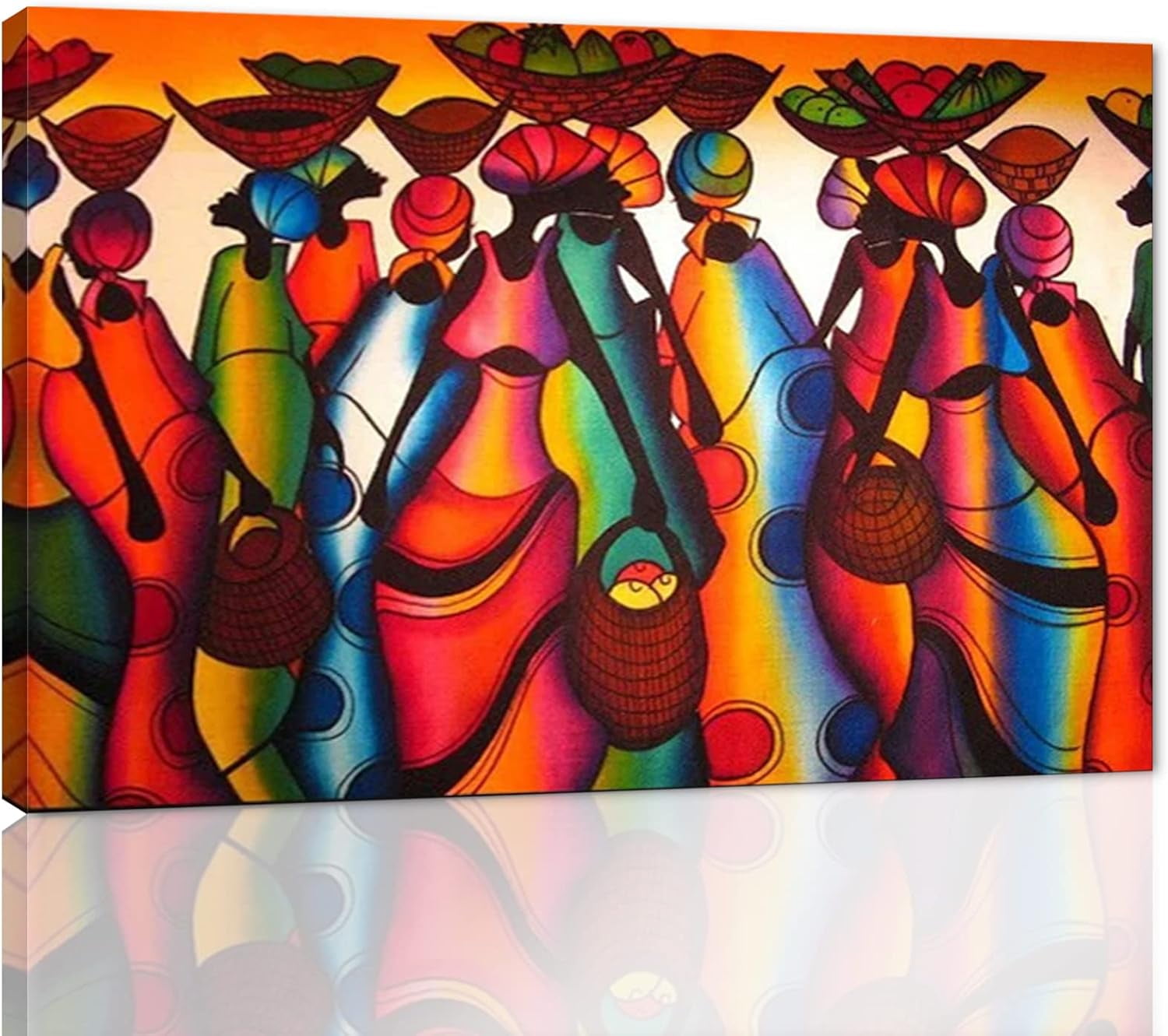 AVOI Black Women Wall Art African American Unframed Canvas Wall Art Colorful Abstract Poster ...