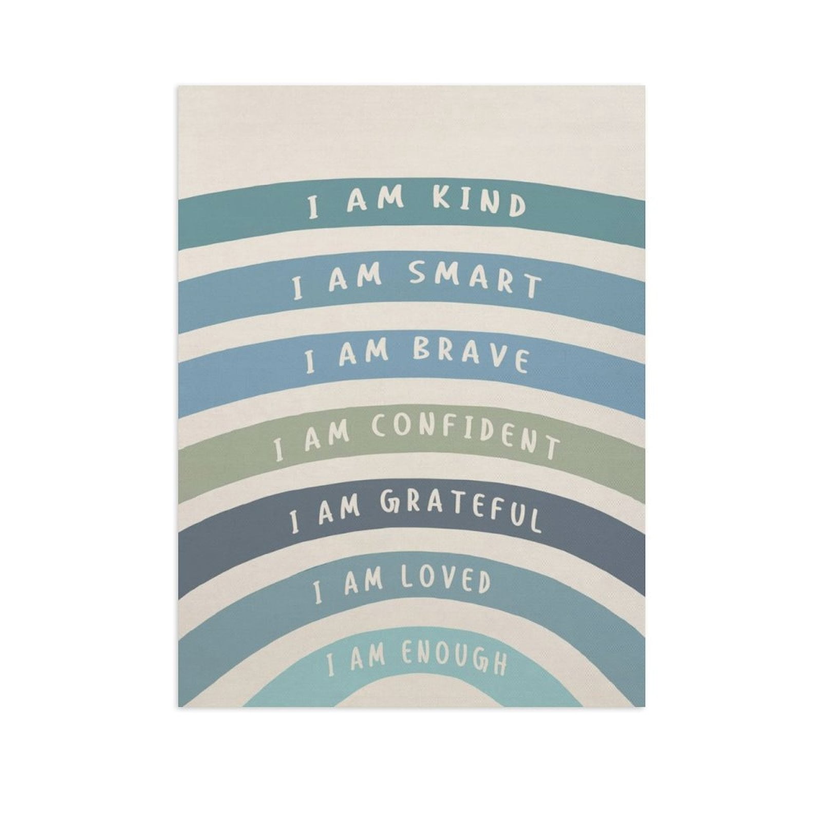AVOI Blue I Am Kind SmArt Inspirational Poster, Boho Rainbow Wall Art ...