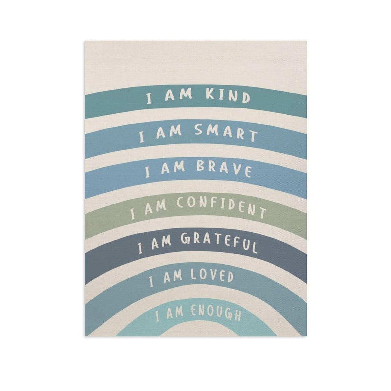 AVOI Blue I Am Kind SmArt Inspirational Poster, Boho Rainbow Wall Art ...