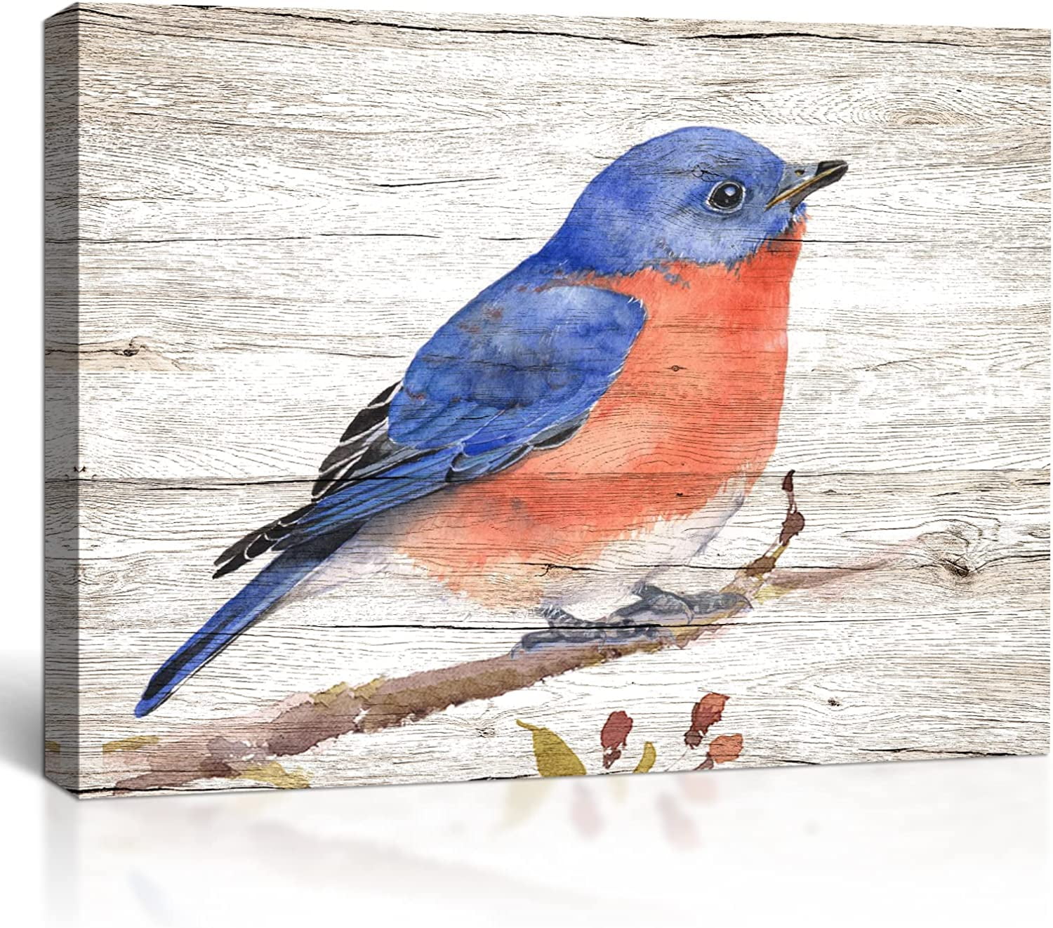 AVOI Blue Watercolor Bird Canvas Wall Art Decor Adorable Birds on The ...