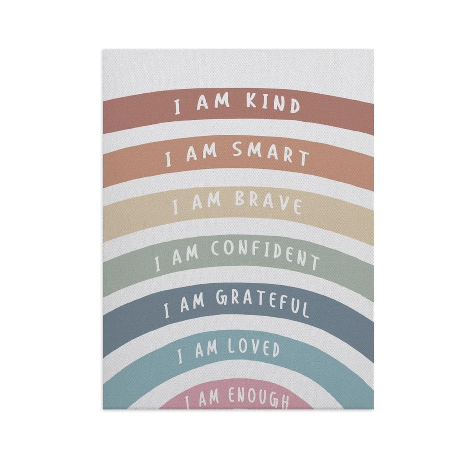 AVOI Boho Inspirational I Am Kind Canvas Wall Art, Motivational Boho ...