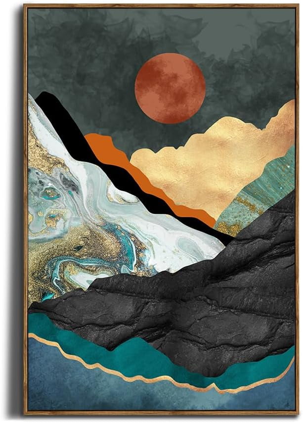 AVOI Boho Mountain Wall Decor Teal Bathroom Decorations Bedroom ...