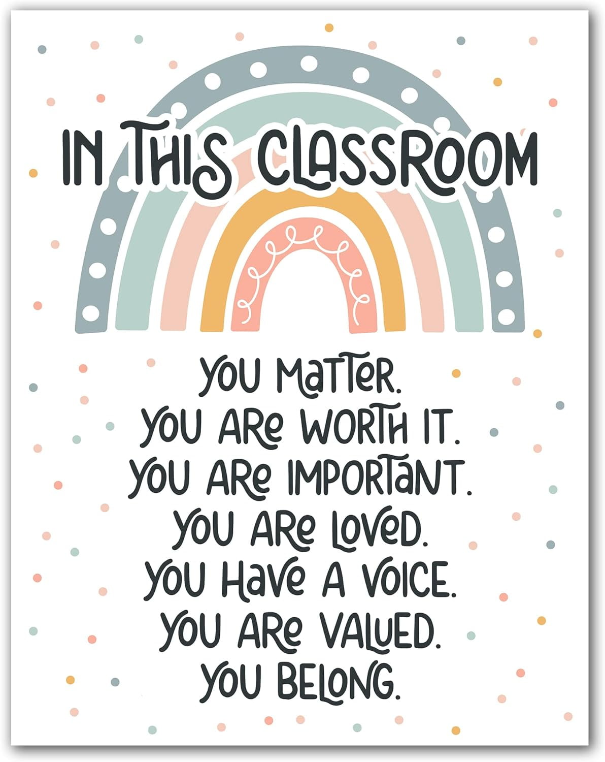 AVOI Boho Rainbow Classroom Decor - 11 x 14 - Classroom Poster and ...