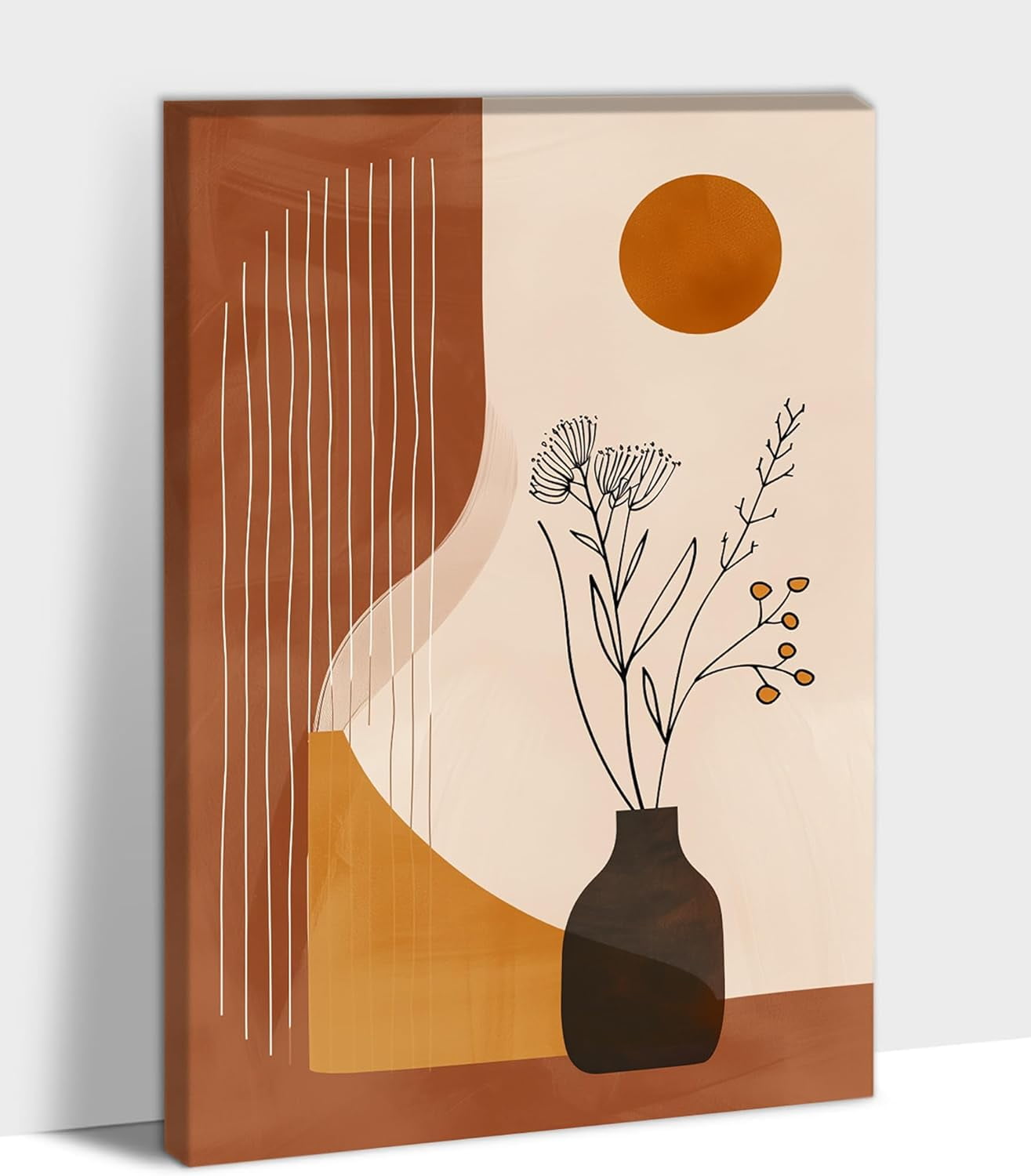 AVOI Boho Wall Art Minimalist Boho Home Decor, Mid-Century Abstract ...
