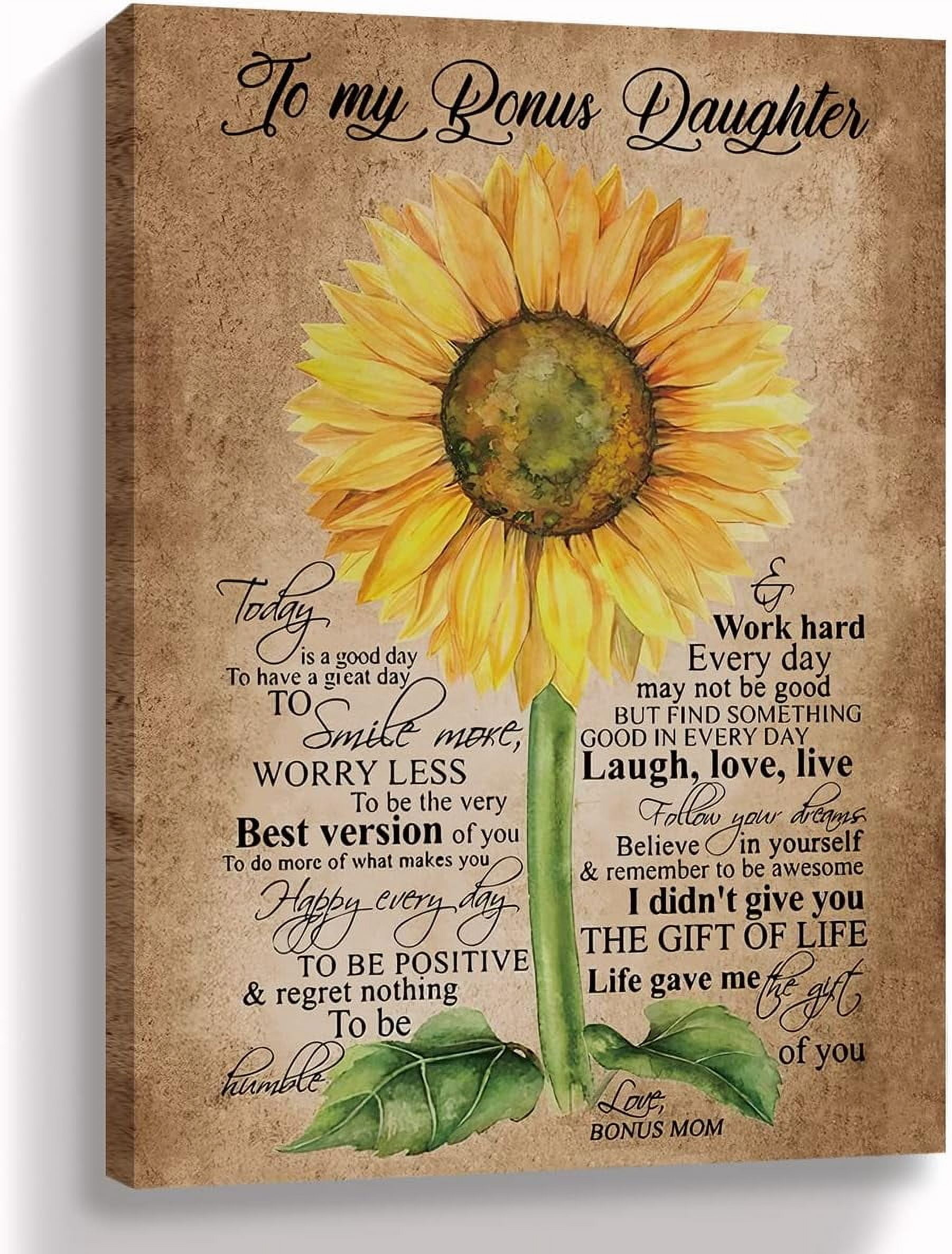 AVOI Bonus Daughter Gifts Canvas Wall Art, Stepdaughter Gifts From ...