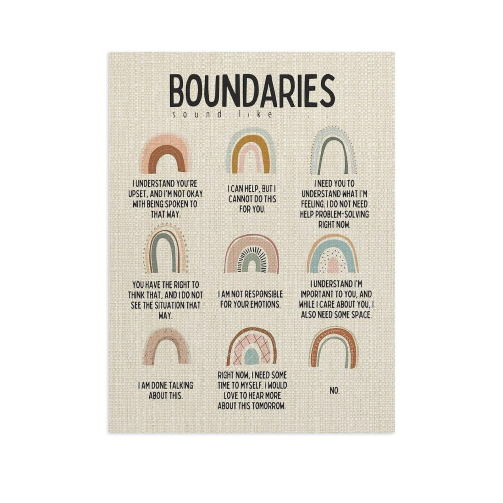 AVOI Boundaries Sound Like Mental Health Poster, Mental Health Boho ...