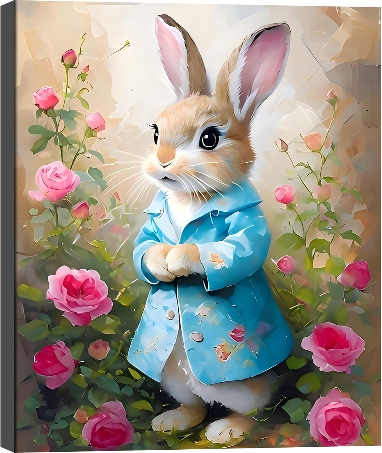 AEFER Bright Colors Art Prints Bunny Wall Art Painting, Cute Rabbit ...