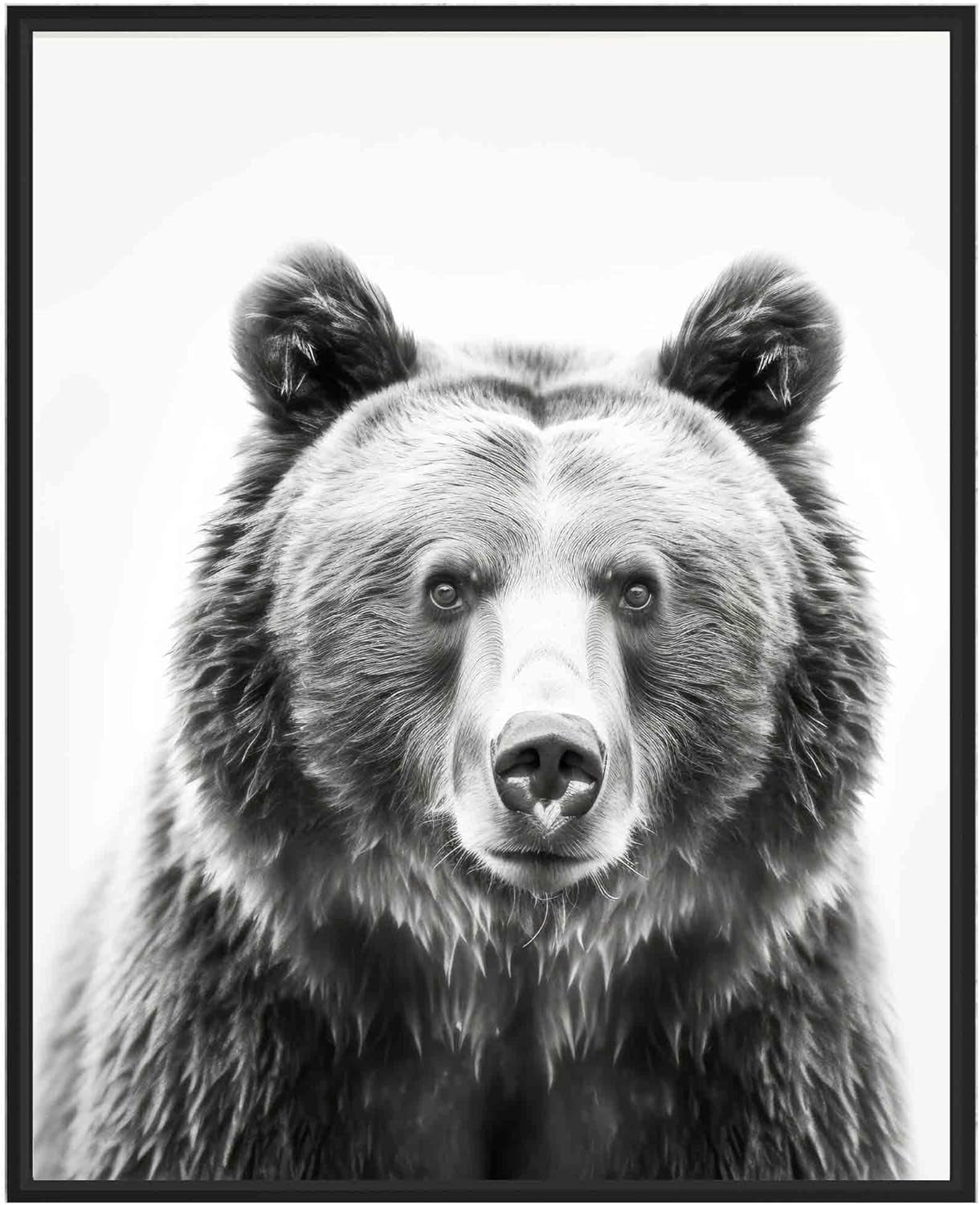 AVOI Brown Bear Art Prints Posters, Black and White Photography Wall ...