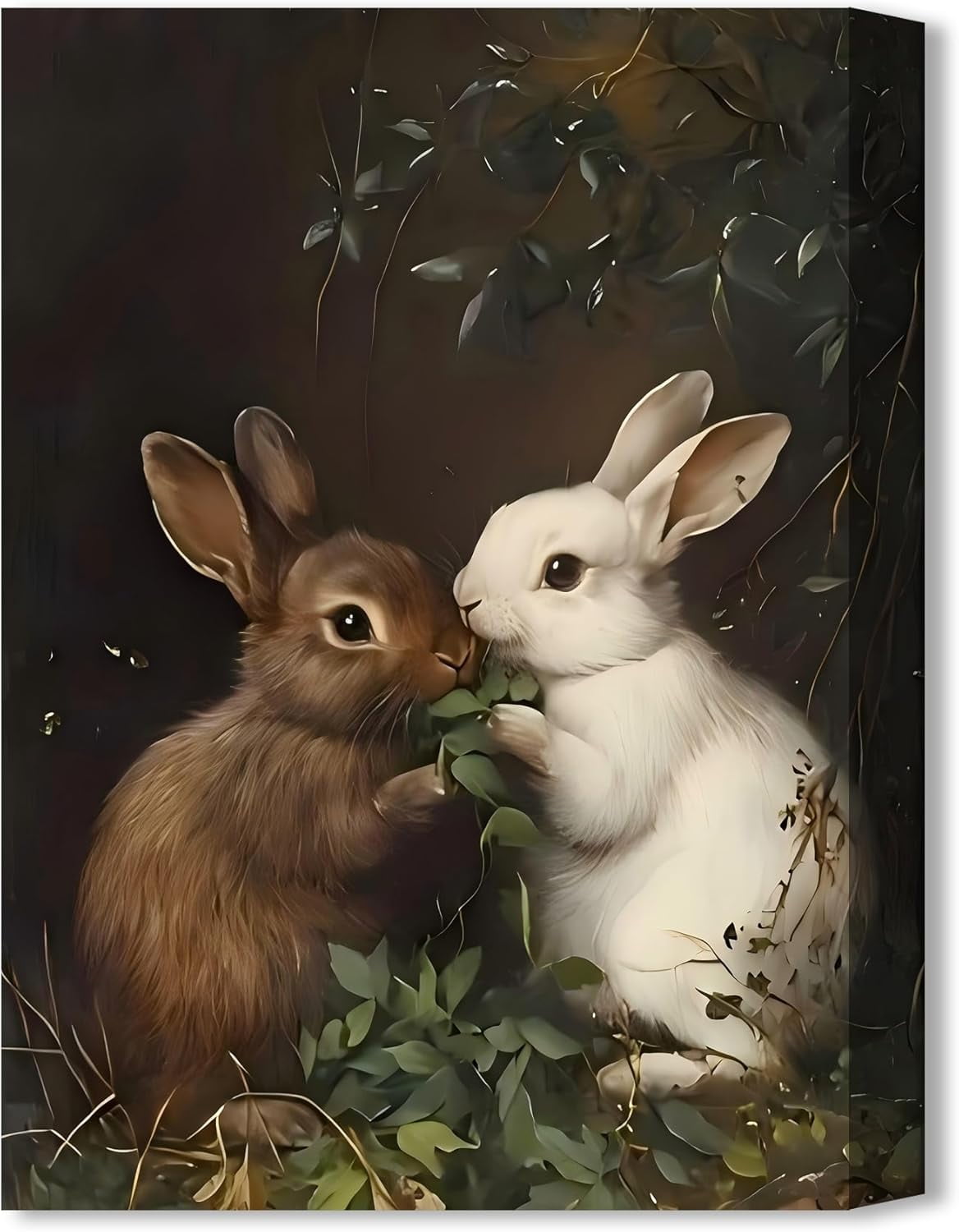 AVOI Brown and White Bunny Easter Canvas Prints for Home Decor Spring ...