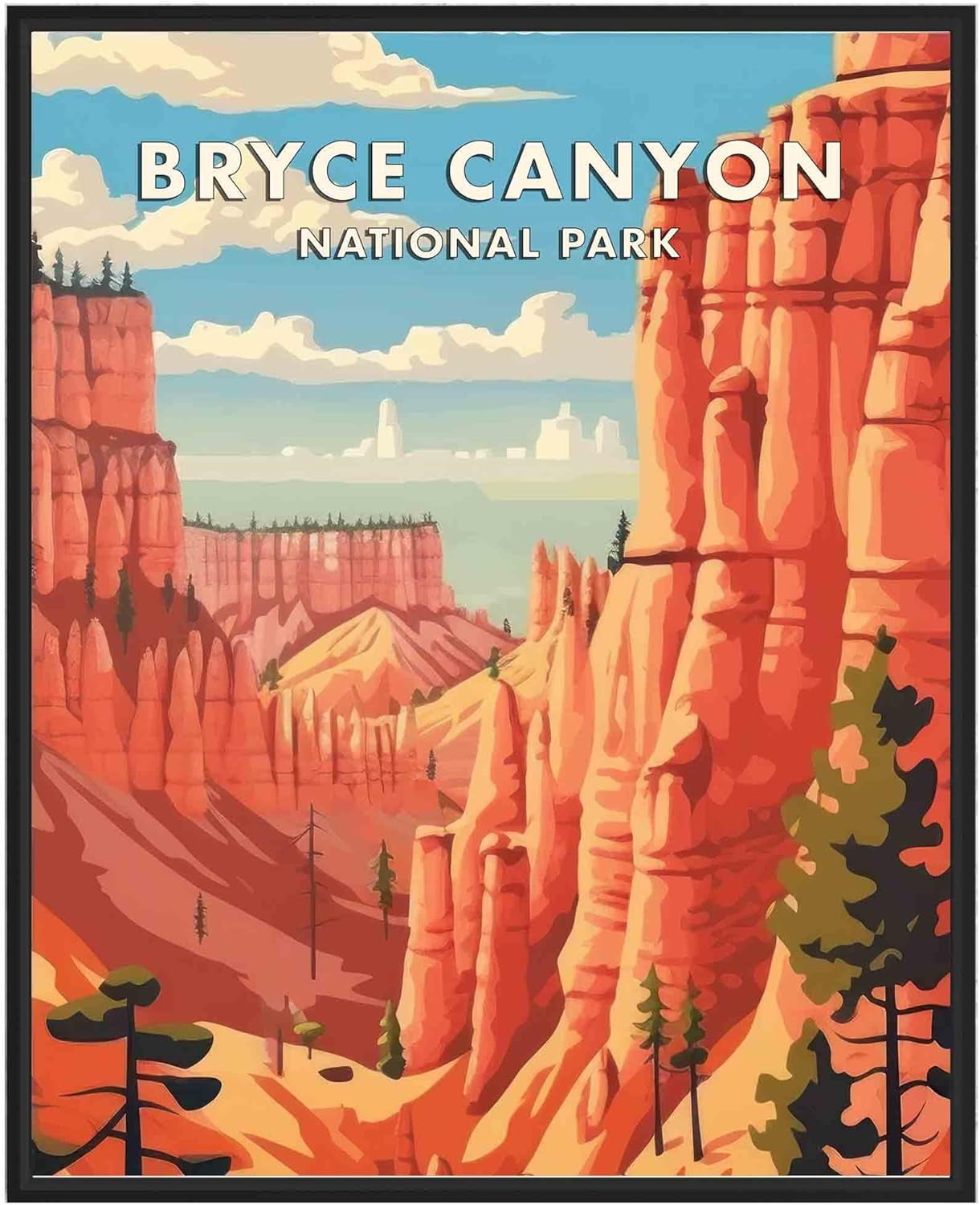 AVOI Bryce Canyon National Park Poster Art Print Retro Mountain Lake ...