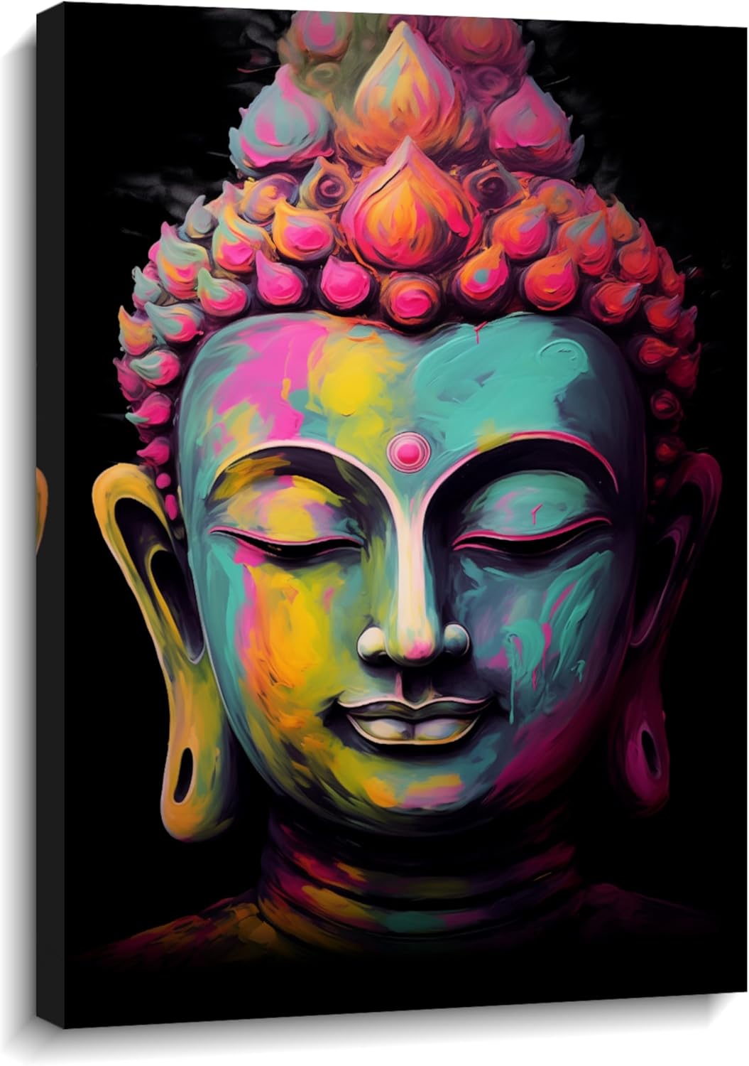 AVOI Buddha Canvas Wall Art Colorful Zen Buddha Statue Pictures Print ...