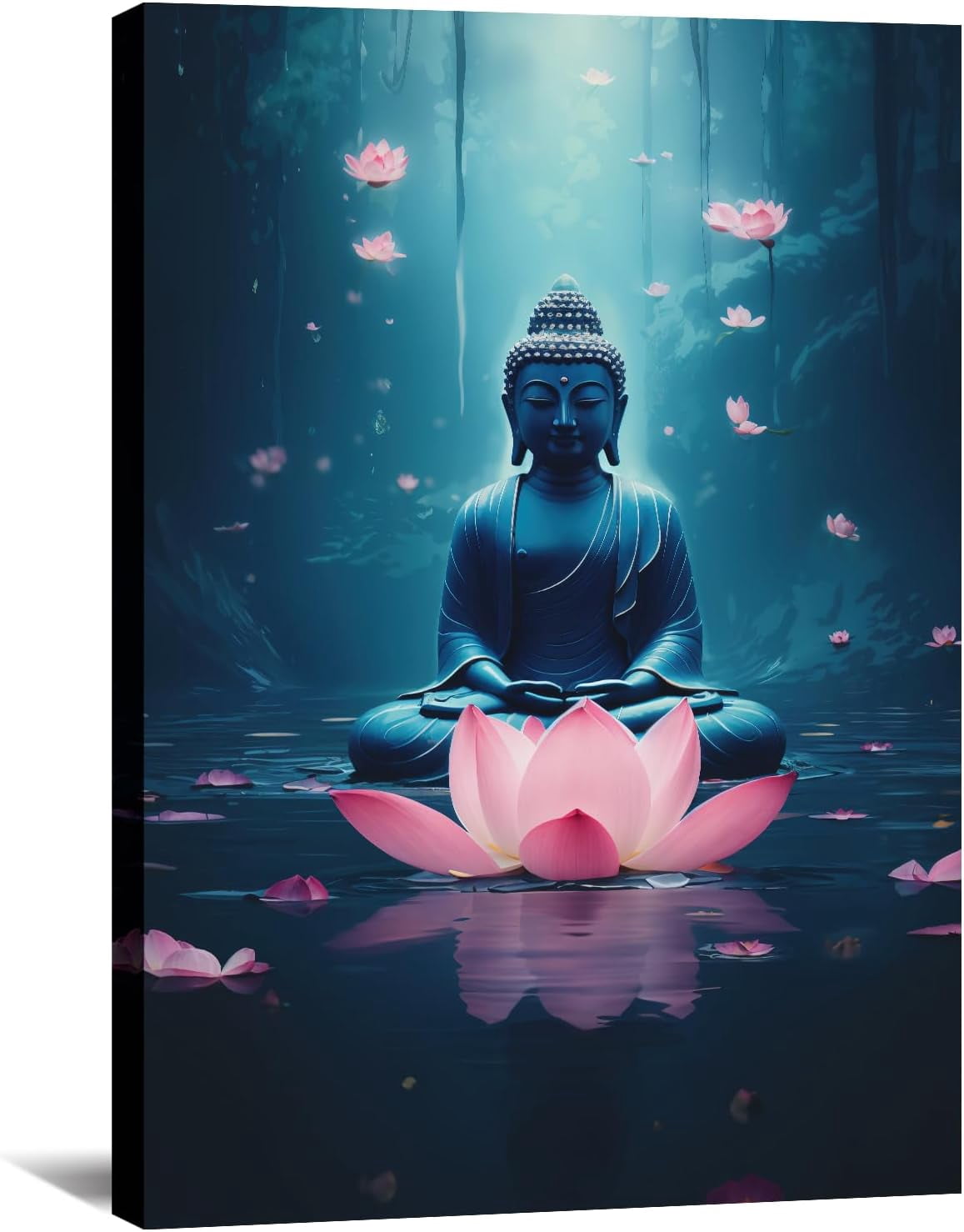 AVOI Buddha Wall Art Pink Lotus Canvas Print Zen Picture Wall Decor ...