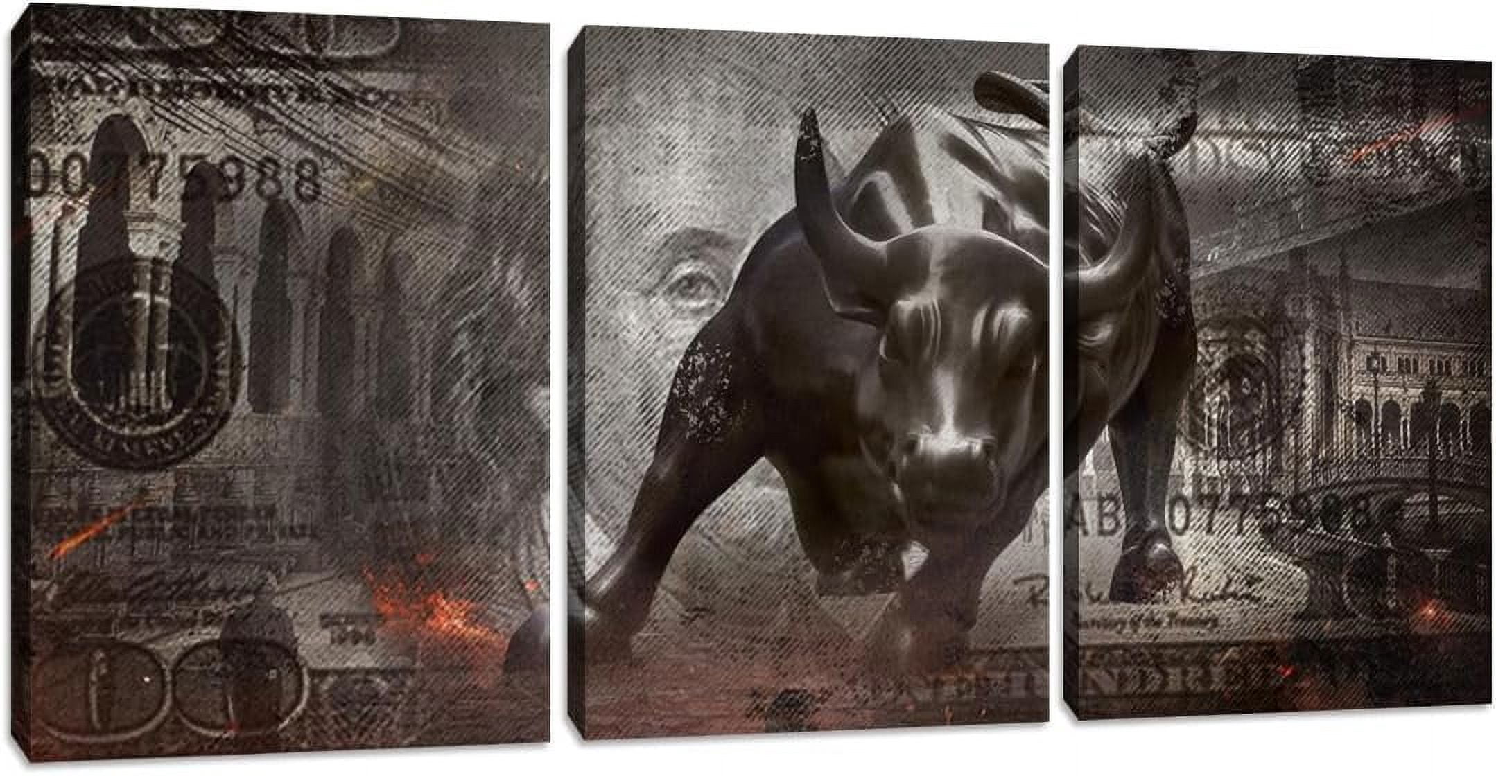 AVOI Bull Abstract Wall Art Motivational Wall Art Canvas Office Decor ...