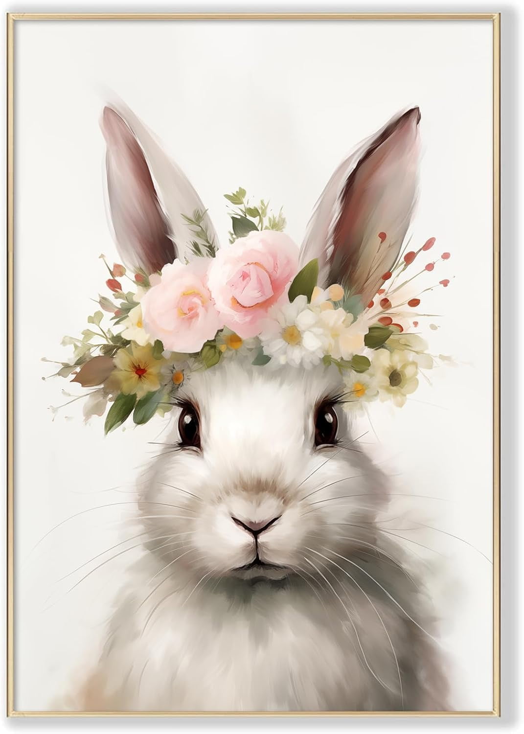 AVOI Bunny Rabbit Canvas Wall Art Cute Animal Paintings Watercolor ...