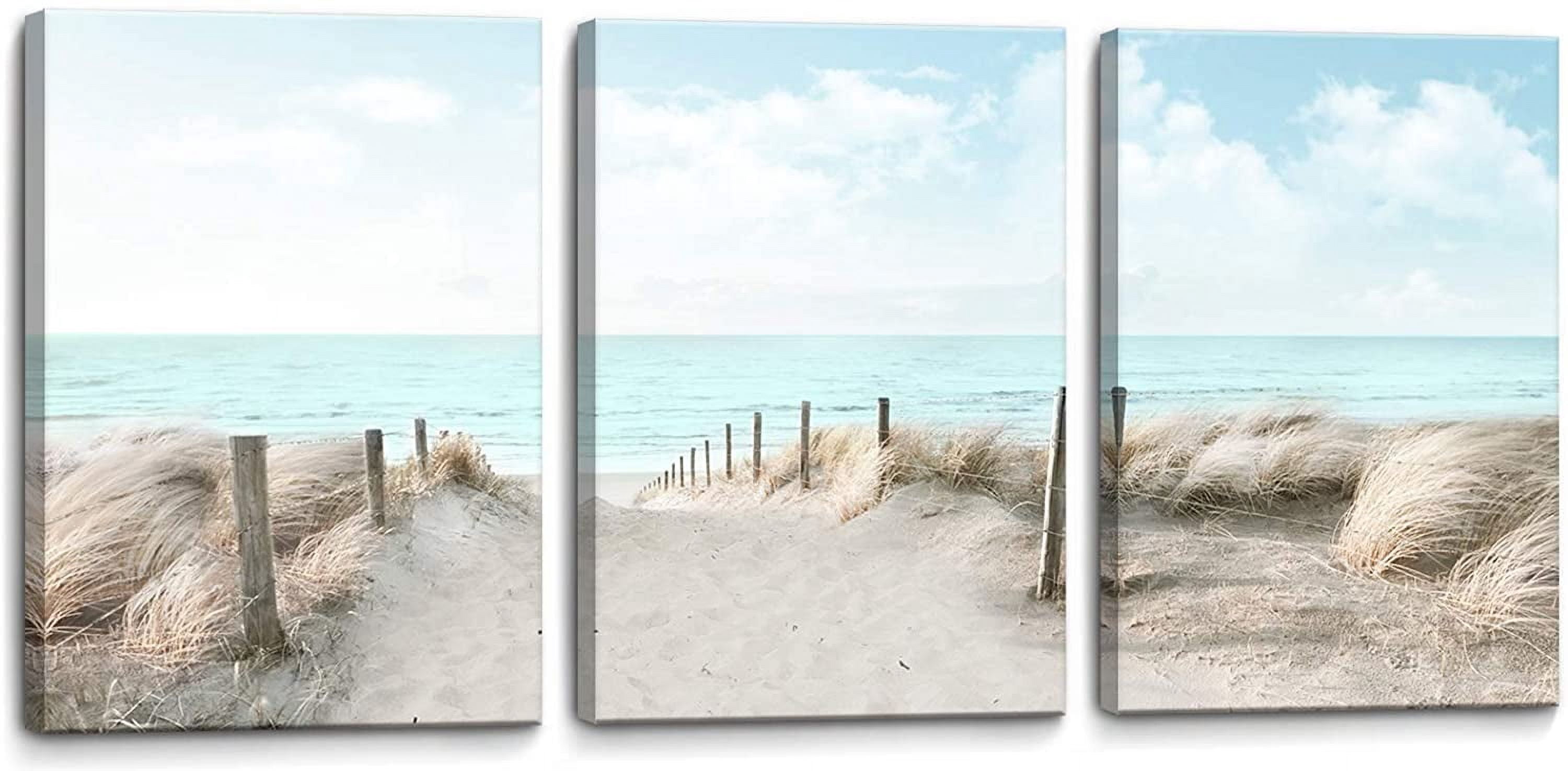 AVOI Canvas Bedroom Wall Art Beach Blue Sea Blue Sky Print Picture Wall ...