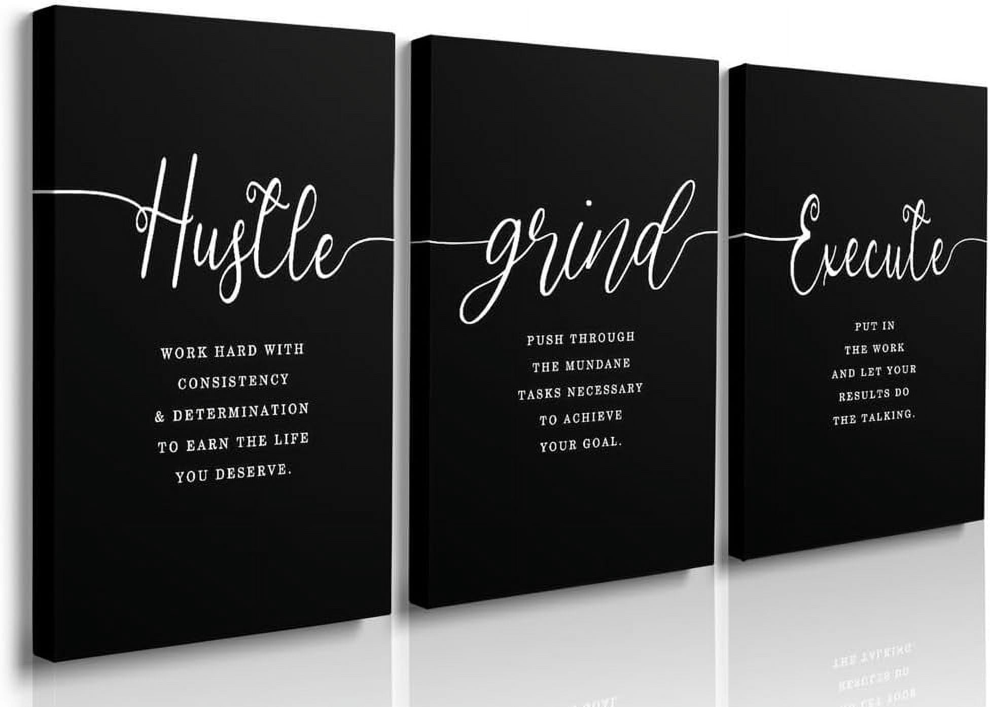 AVOI Canvas Painting Wall Art, Grind Hustle Execution Motivational Wall ...