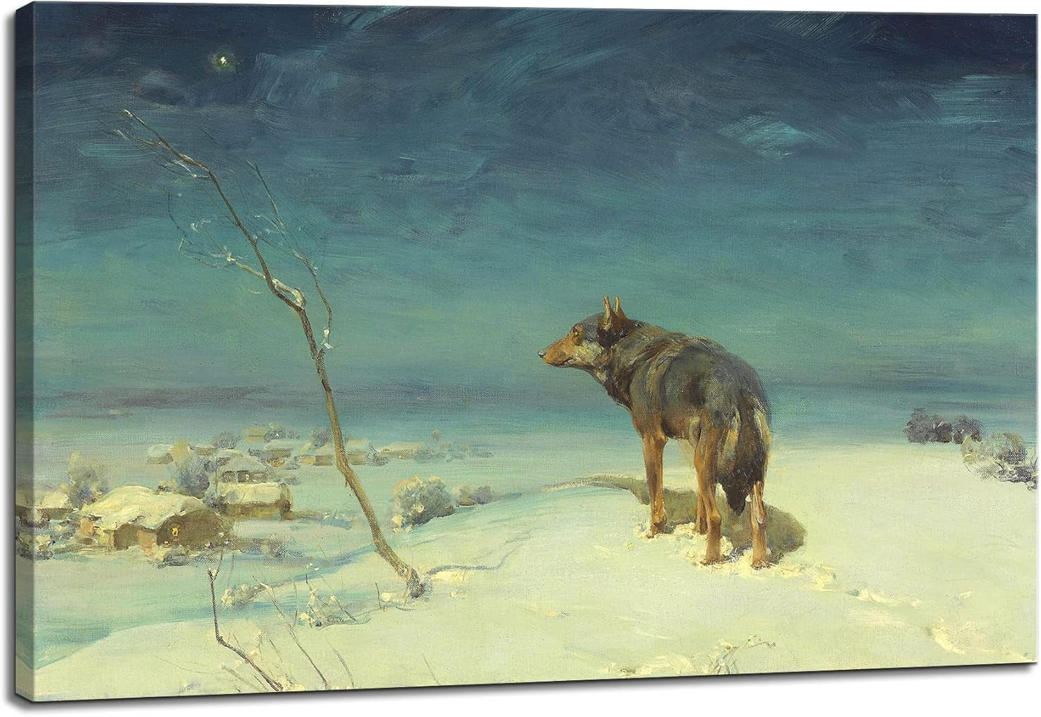 AVOI Canvas Print Wall Art - A Wolf in the Snow by Polish Painter ...